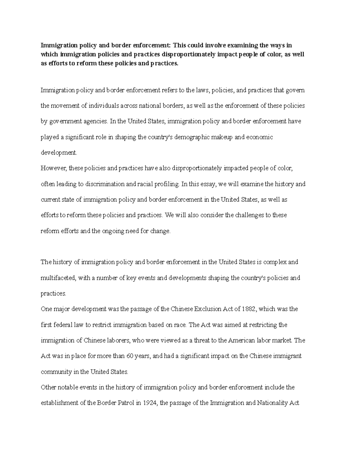 Immigration Policy and Border Enforcement - Studocu - Immigration ...