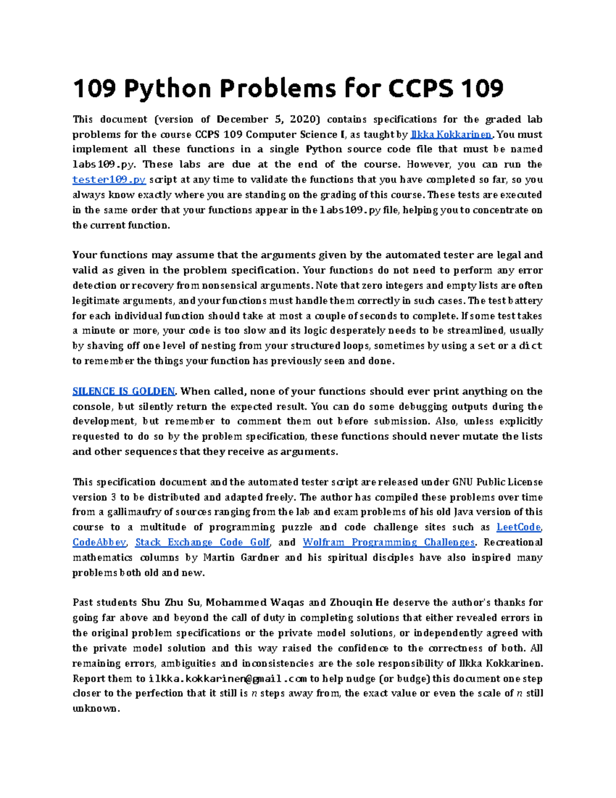 109 Python Problems for CCPS 109 - 109 Python Problems for CCPS 109 ...