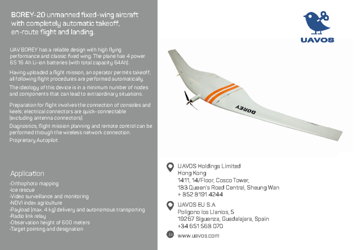 Exam answer of test. - BOREY-20 unmanned fixed-wing aircraft with ...