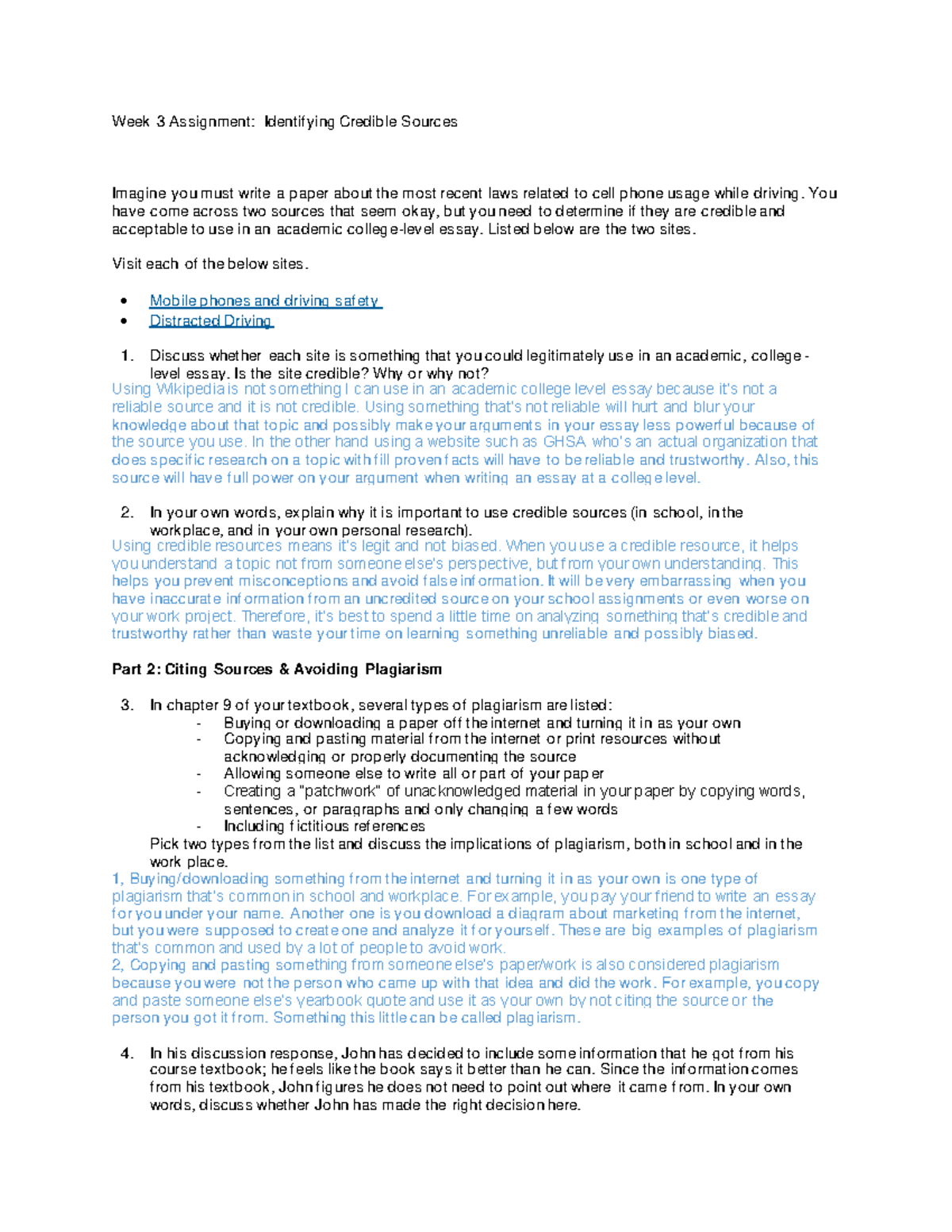 Identifying Credible Resources - Week 3 Assignment: Identif ying ...