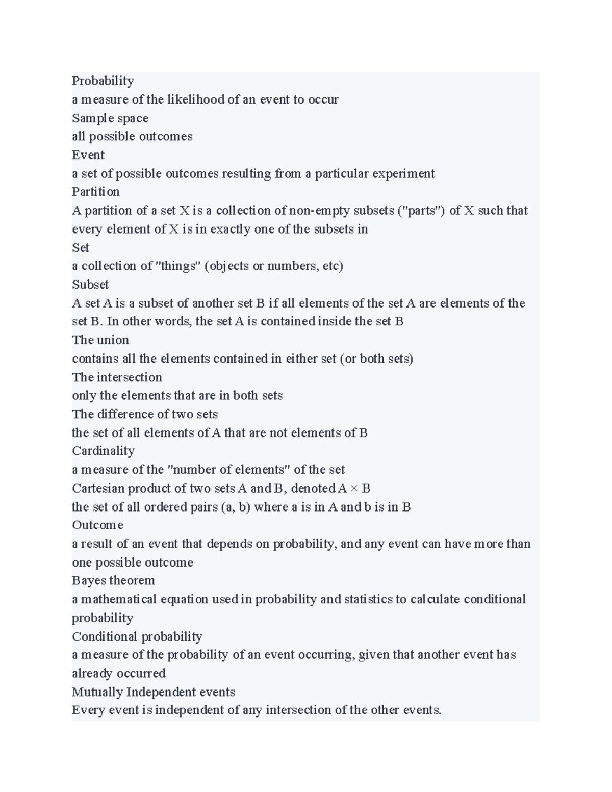 Probability 1 - practice materials - Probability a measure of the likelihood of an event to ...