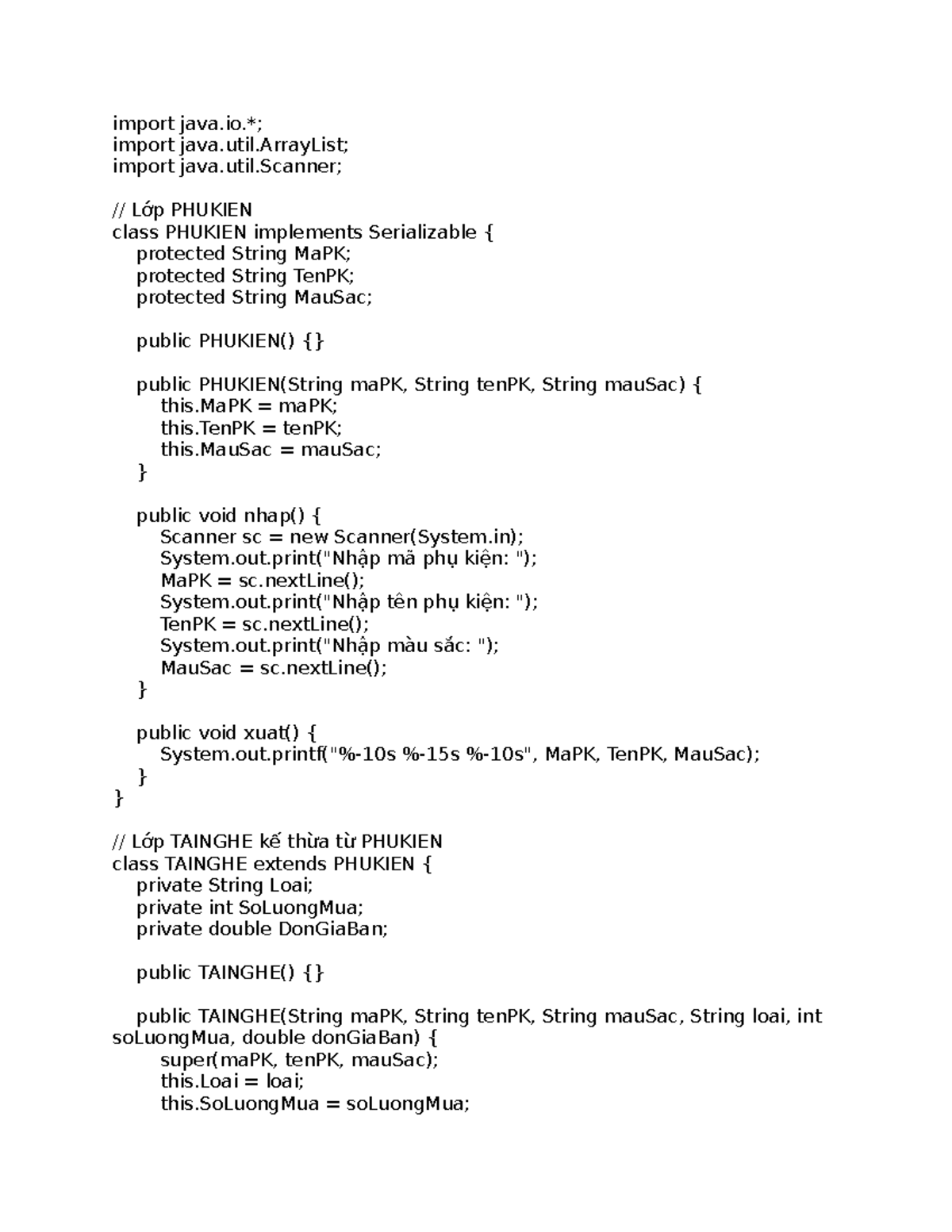 DE01 LAP Trinh Huong DOI Tuong - import java.*; import java.util; import java.util; // Lớp ...