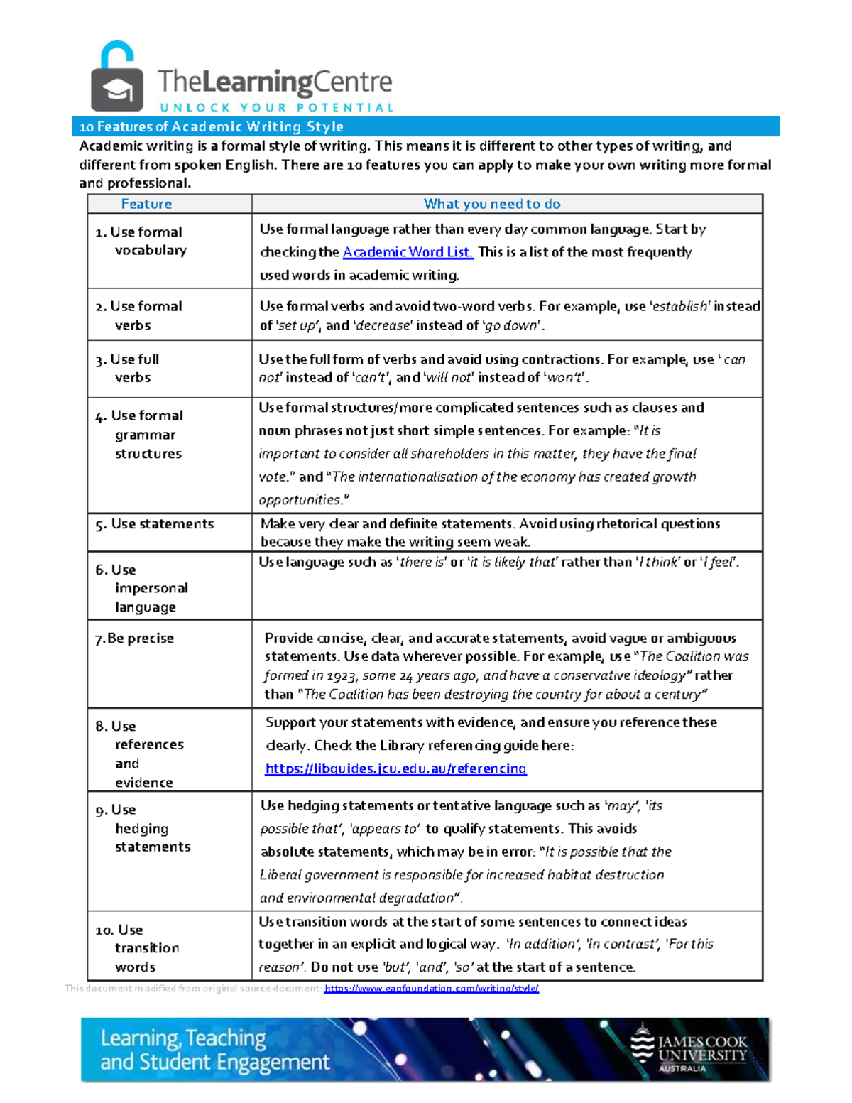 10 Features of Academic Writing Style - This means it is different to ...