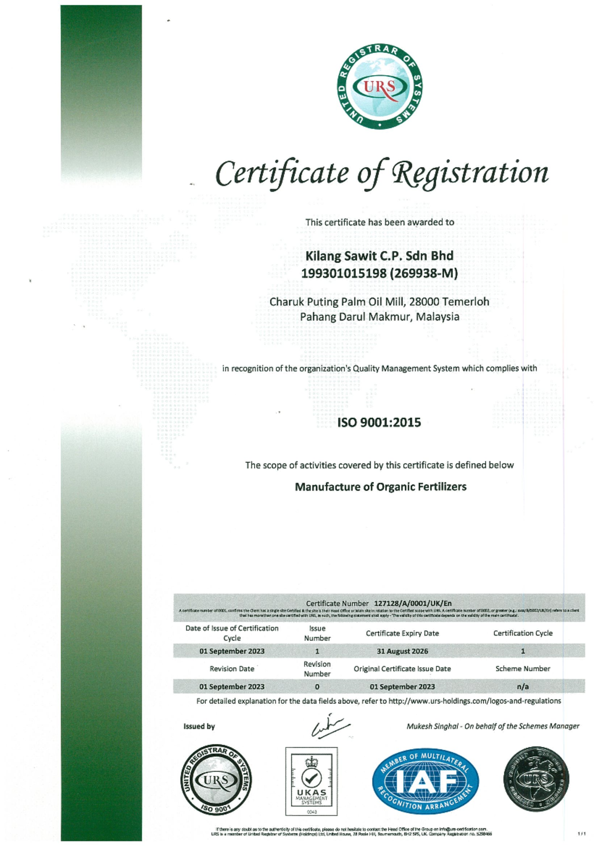 ISO 9001-2015 - ader - STRAR OF URS HOMELAND DEPARTMENT Certificate of ...