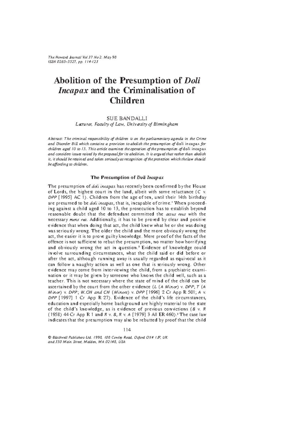 The Howard Journal of Criminal Justice - 2008 - Bandalli - Abolition of ...