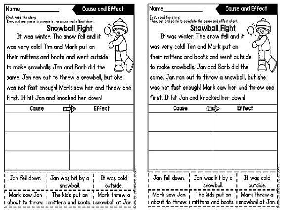 Cause AND Effect AS - ACTIVITY FOR READING IN GRADE ONE - English ...