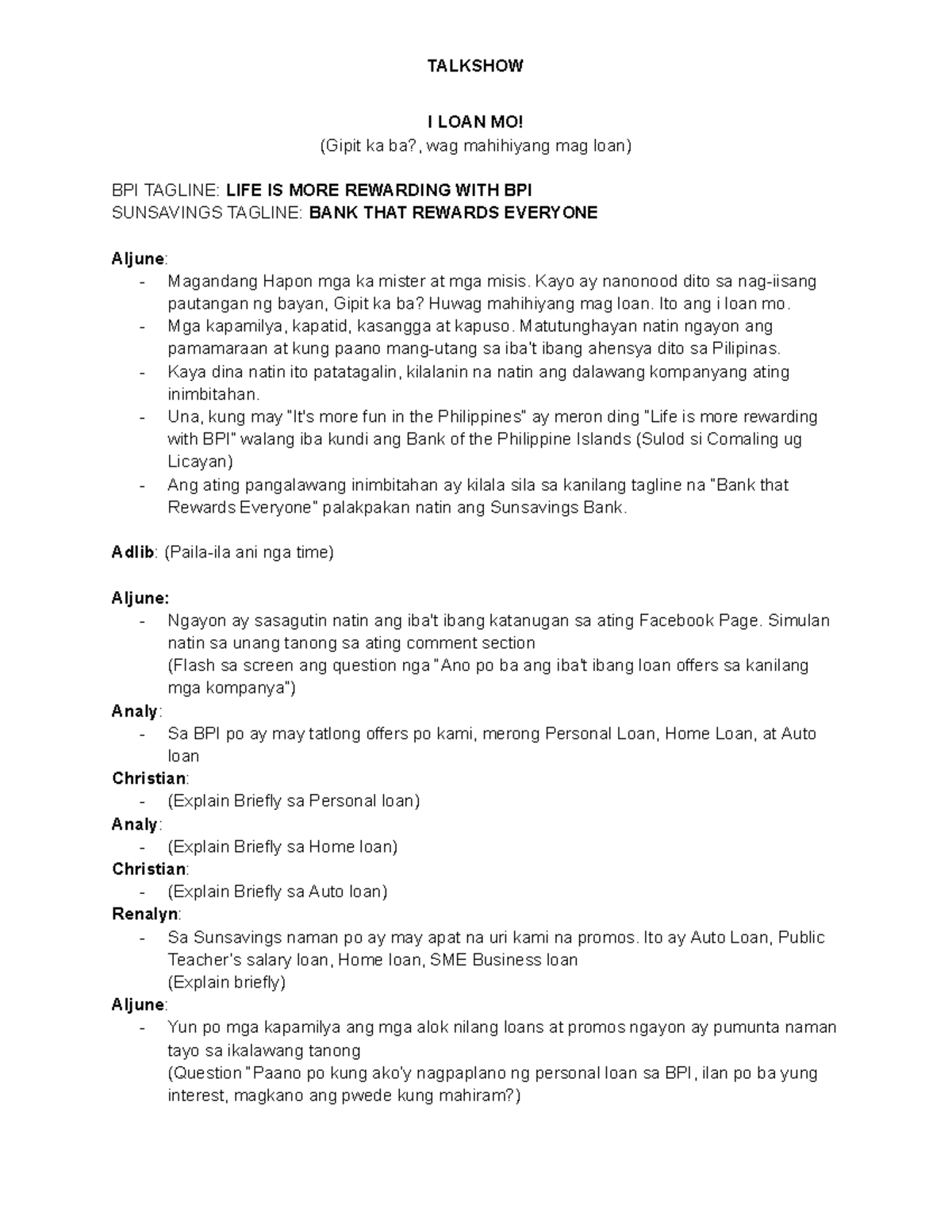 I-LOAN-MO - TALKSHOW I LOAN MO! (Gipit ka ba?, wag mahihiyang mag loan ...