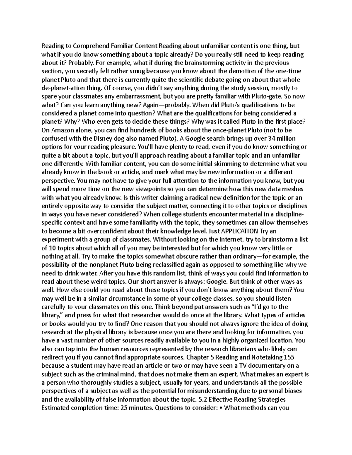 Reading 14 - Reading to Comprehend Familiar Content Reading about ...