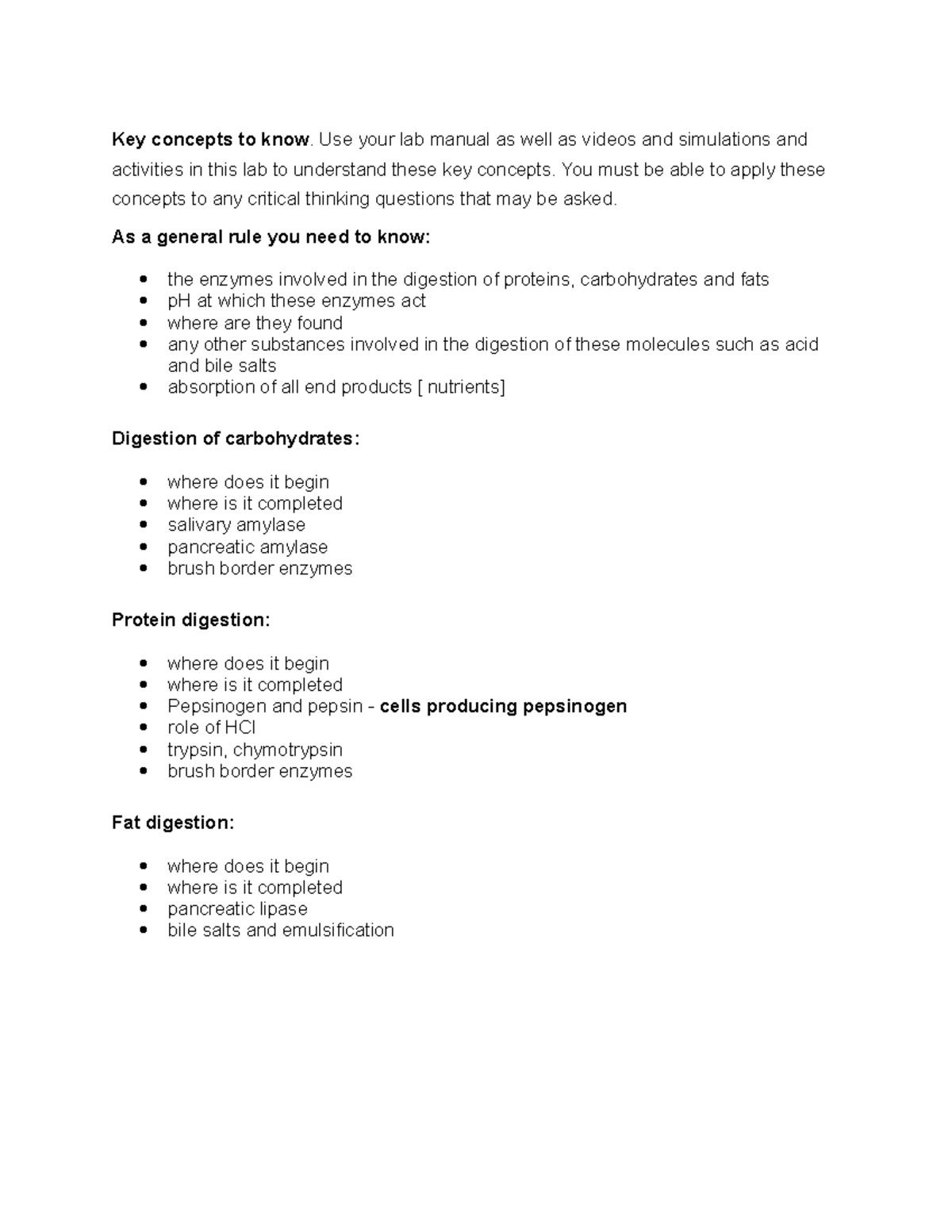 Key concepts to know - notes - Key concepts to know. Use your lab ...