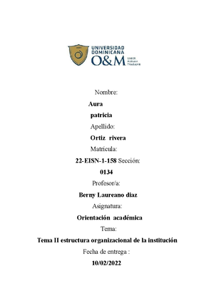 O&M - Universidad Dominicana O&M - StuDocu