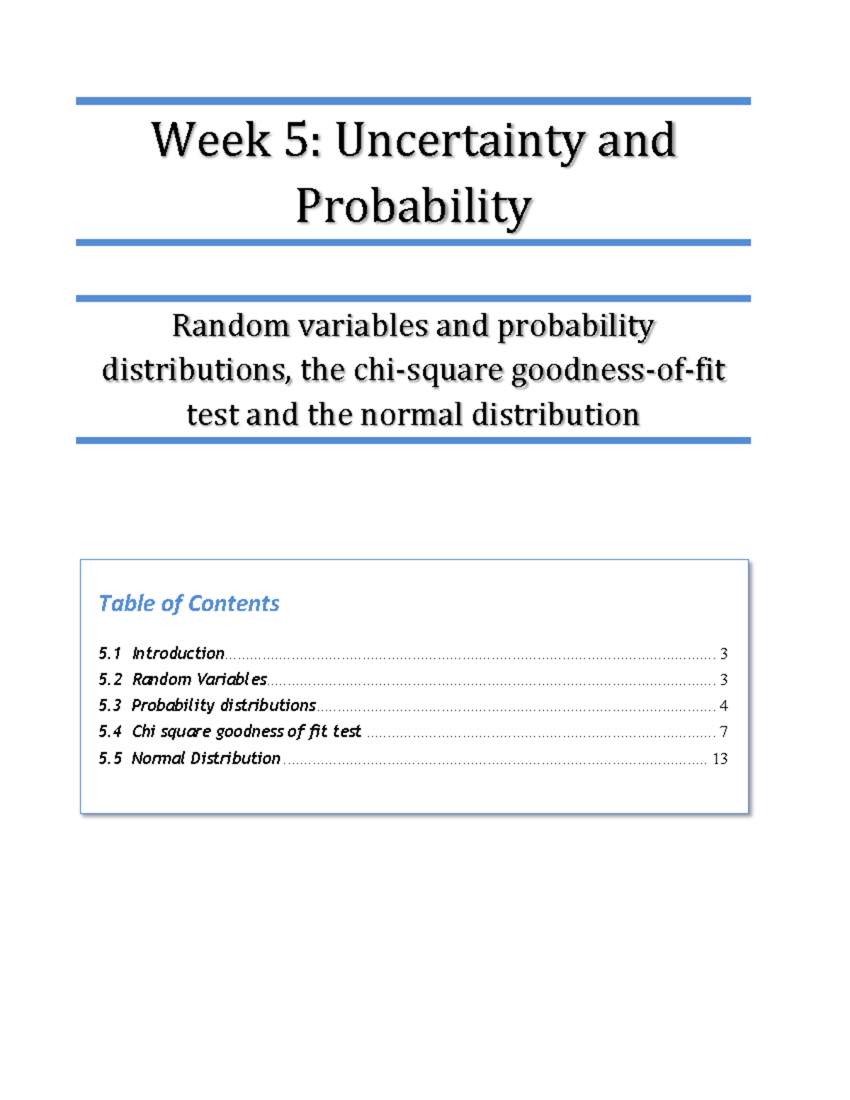 300831 Student Lecture Notes Week 5 - Week 5: Uncertainty and ... 300831 Student Lecture Notes Week 5 - Week 5: Uncertainty and ...