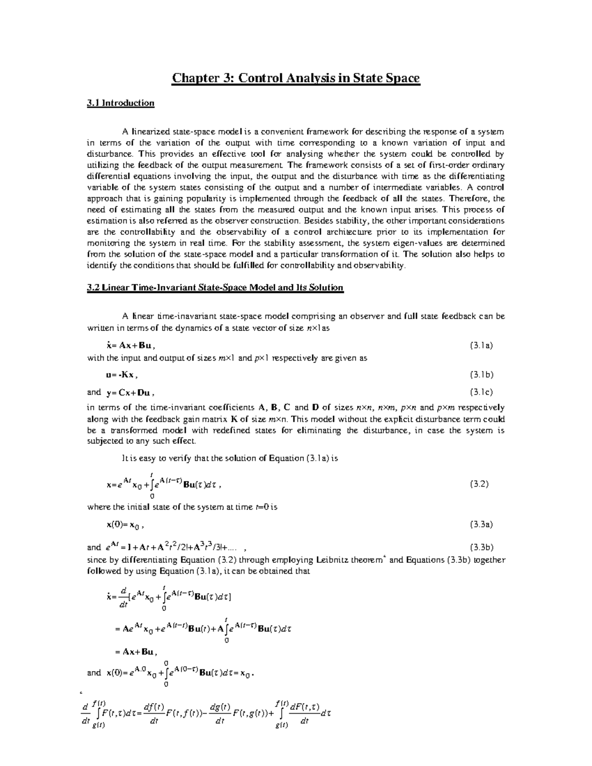 Control Analysis in State Space - This provides an effective tool for ...