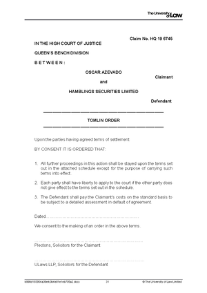 Dispute Resolution UNIT 1 Preptask - 2122 - Studocu