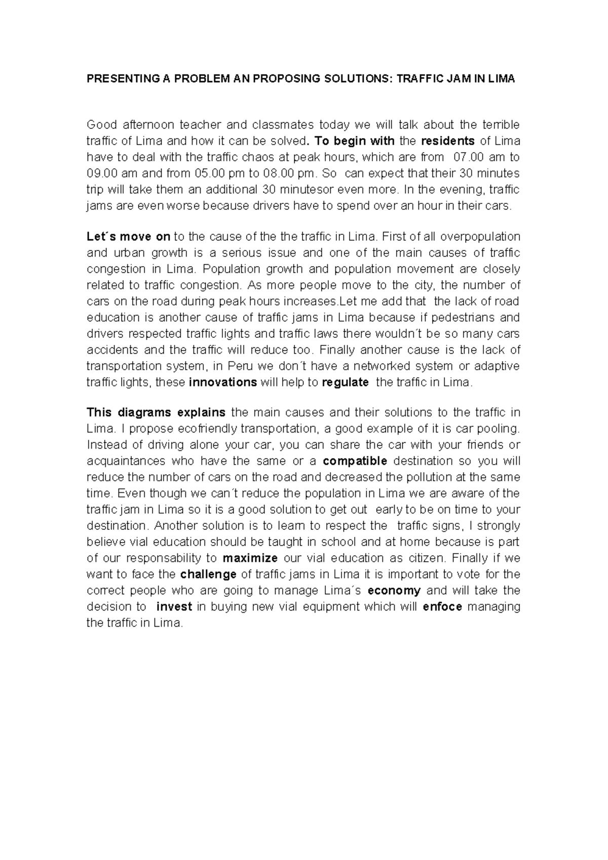 Presenting A Problem AN Proposing Solutions - PRESENTING A PROBLEM AN ...