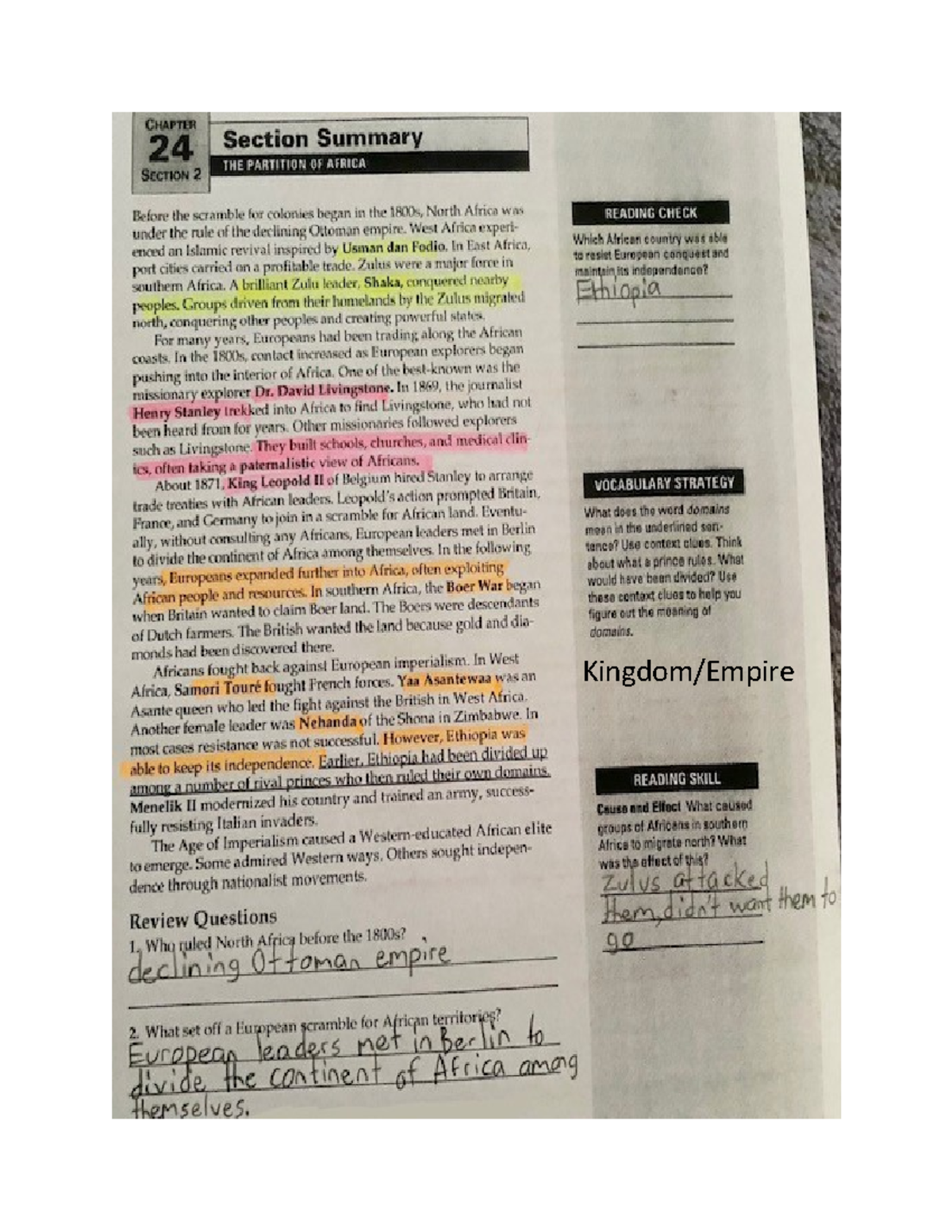 24.2 The Partition Of Africa - His-110 - Kingdom/Empire - Studocu
