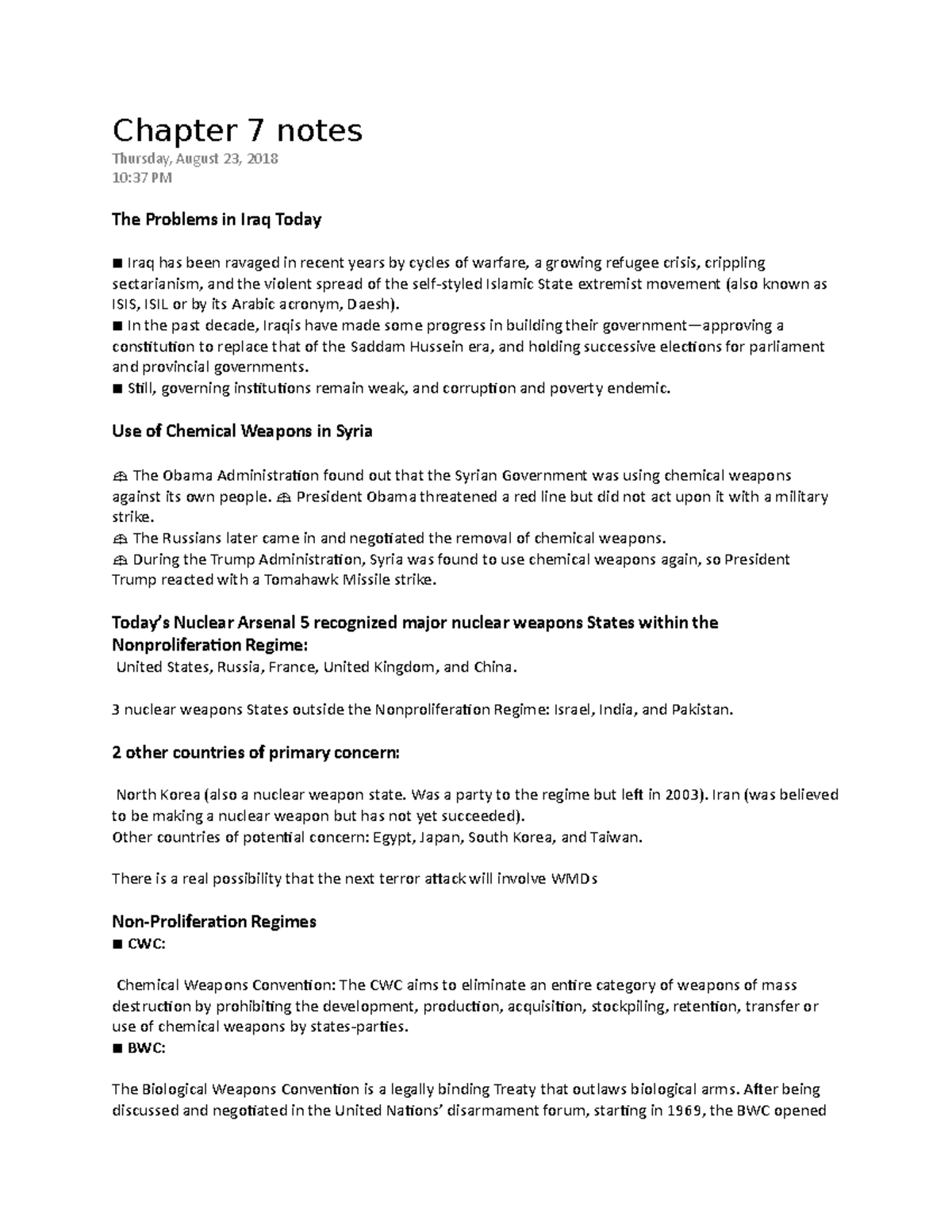 Chapter 7 notes INR - Chapter 7 notes Thursday, August 23, 2018 10:37 ...