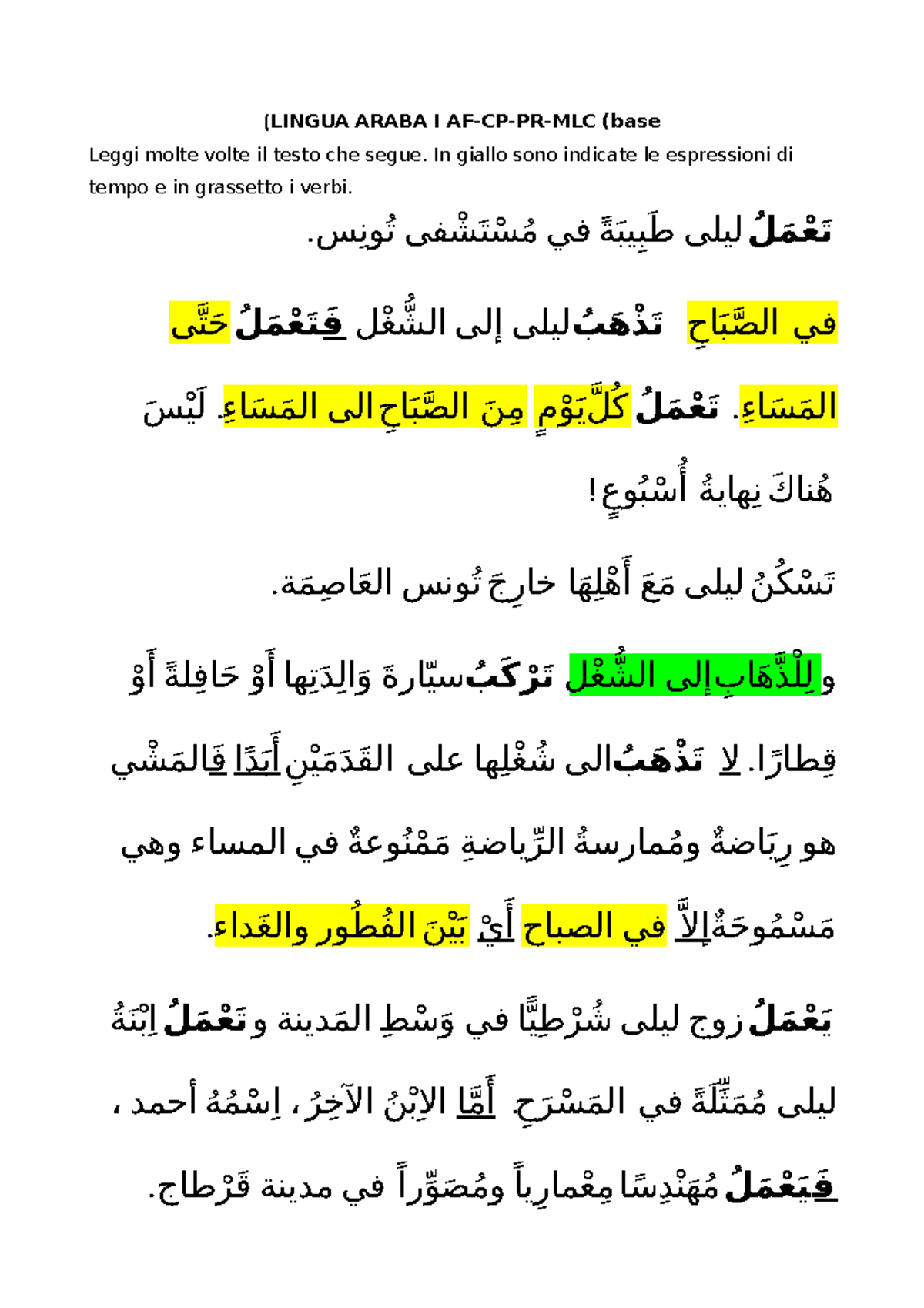 Testo Layla - Università degli studi di Napoli l'Orientale. - (LINGUA ...