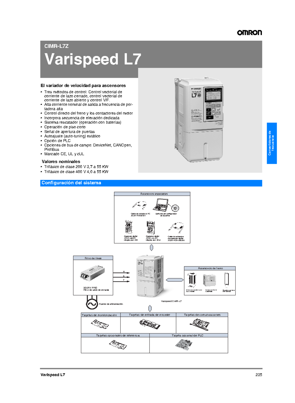 I22e cimr-l7z varispeed l7 datasheet es - ####### Varispeed L7 235 Convertidores de frecuencia ...