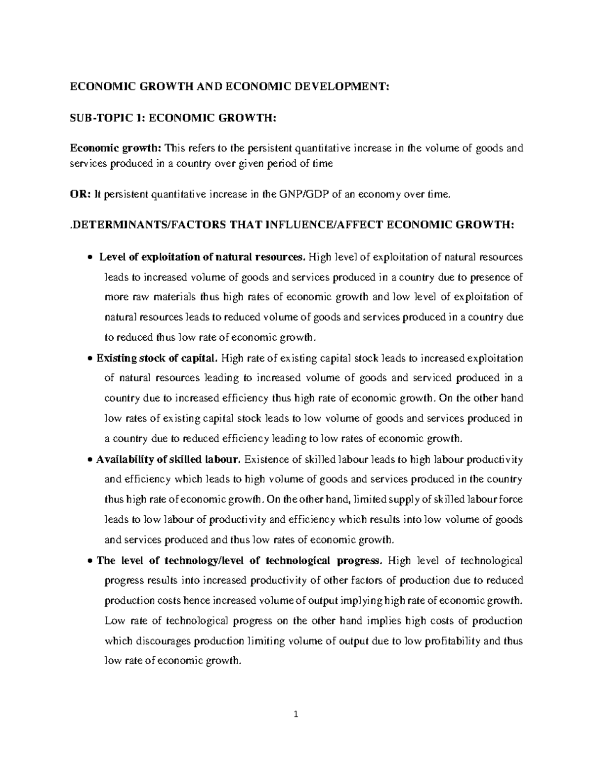 Economic Growth AND Economic Development - ECONOMIC GROWTH AND ECONOMIC ...