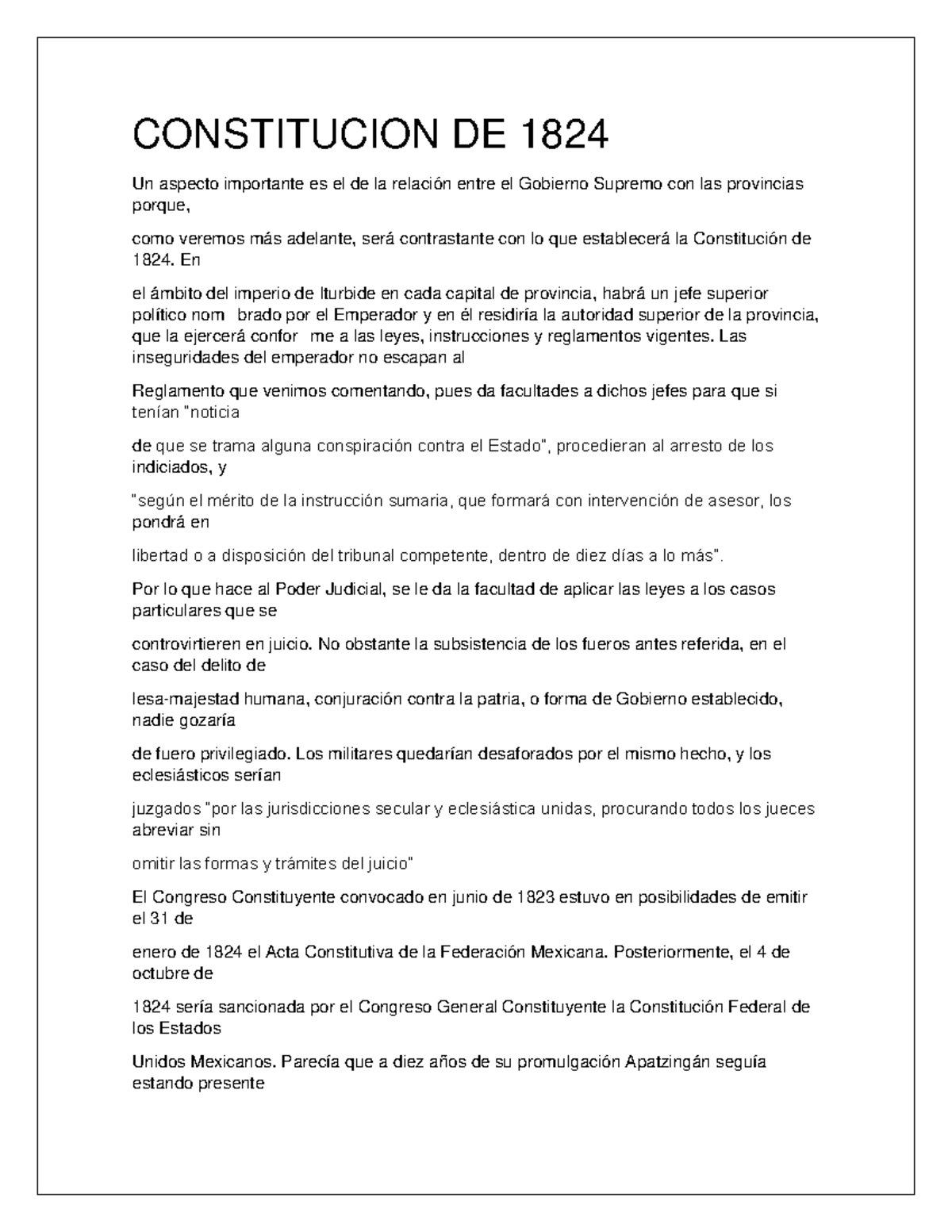 Constitucion DE 1824 - Resumen Historia y Teoría General de los Diseños - CONSTITUCION DE 1824 ...