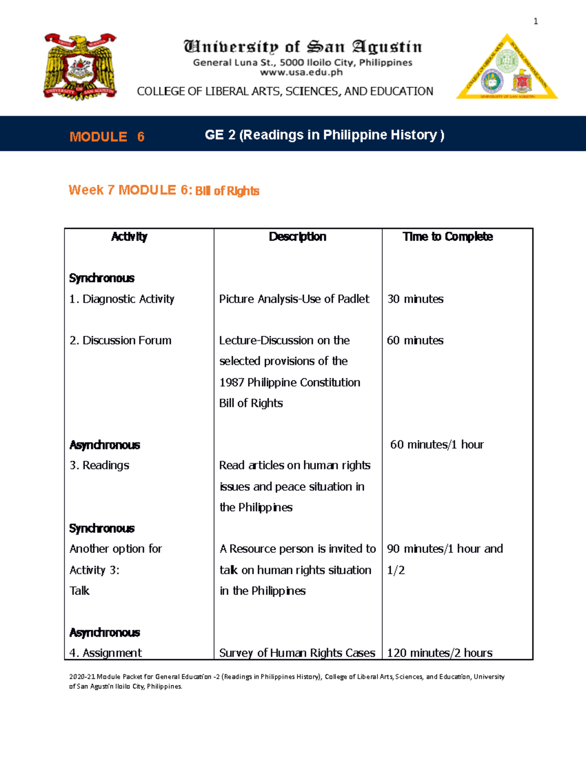 Module 6 - bill of rights GE 222 - Week 7 MODULE 6: Bill of Rights ...