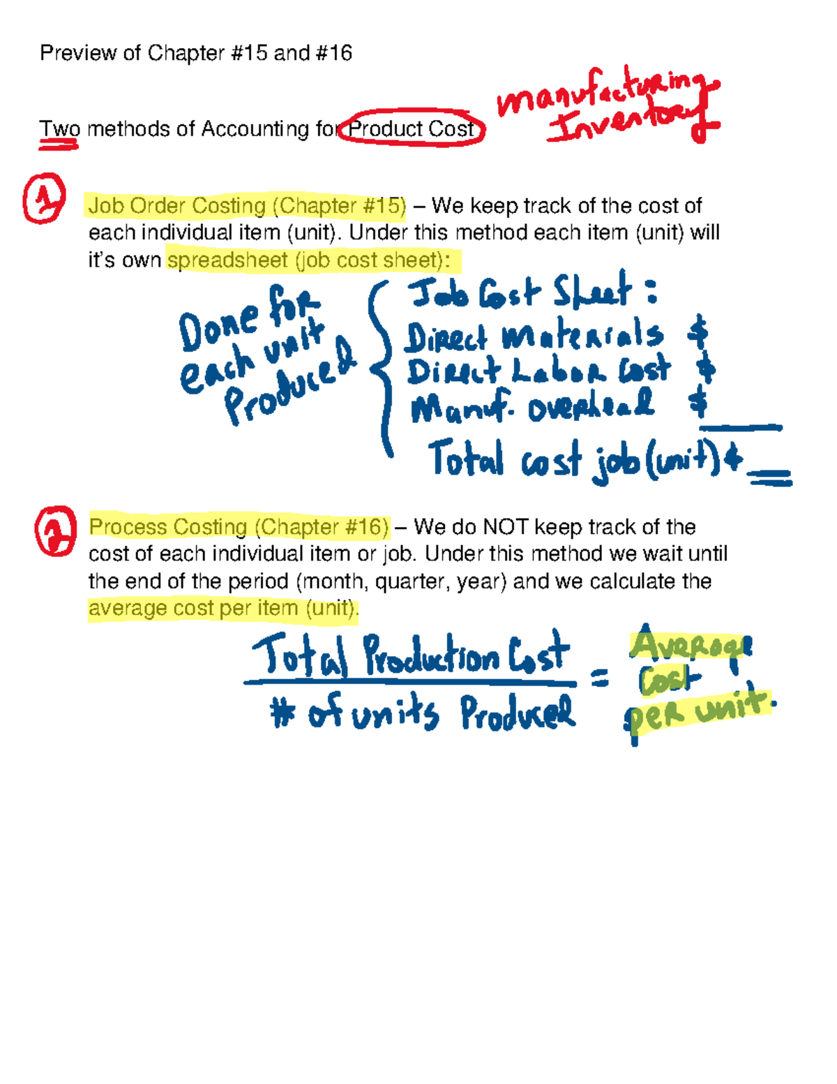Class Notes Class 3 - Perez - Preview of Chapter #15 and # Two methods ...