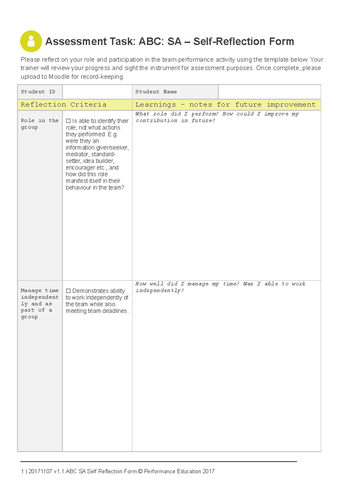 Abcsa Simulation Activity Self Reflection Template - Assessment Task ...