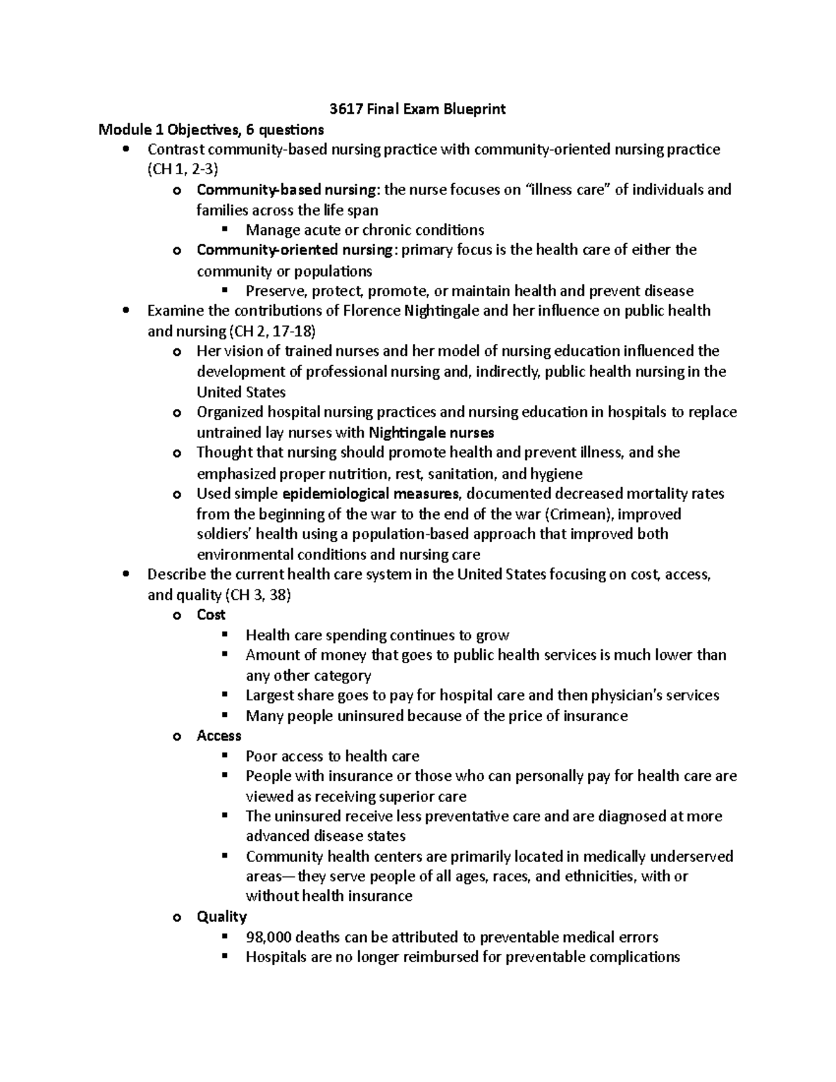 3617 Final Exam Blueprint - 3617 Final Exam Blueprint Module 1 ...