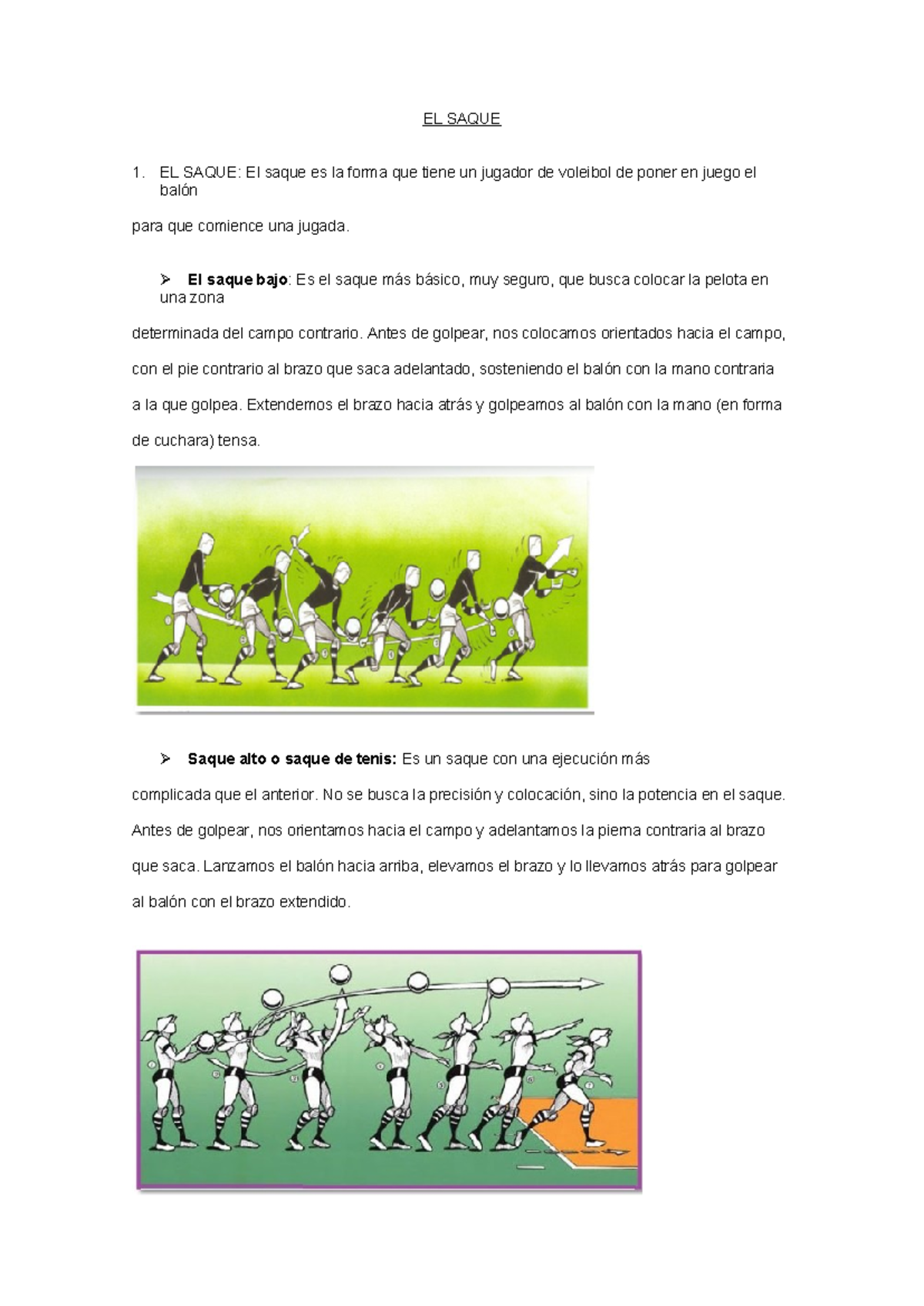 EL Saque 2 - EL SAQUE EL SAQUE: El saque es la forma que tiene un ...