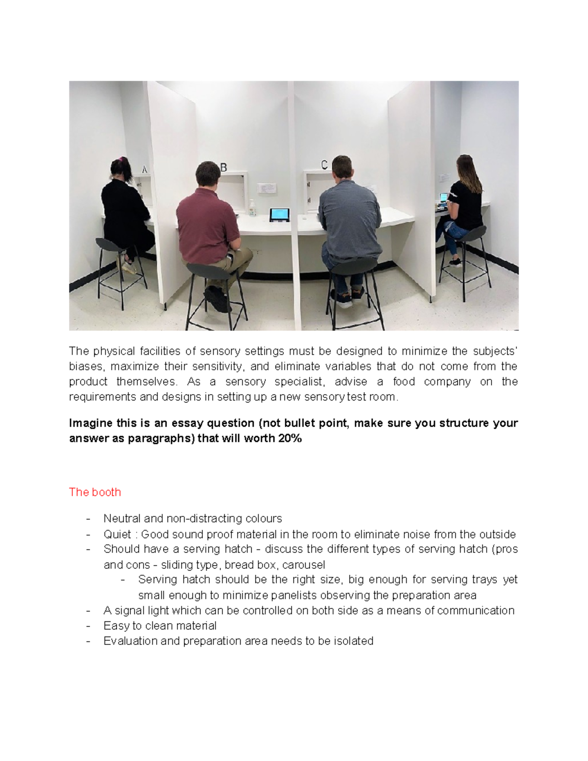 Topic 4 Good Sensory Practice breakout room - The physical facilities ...