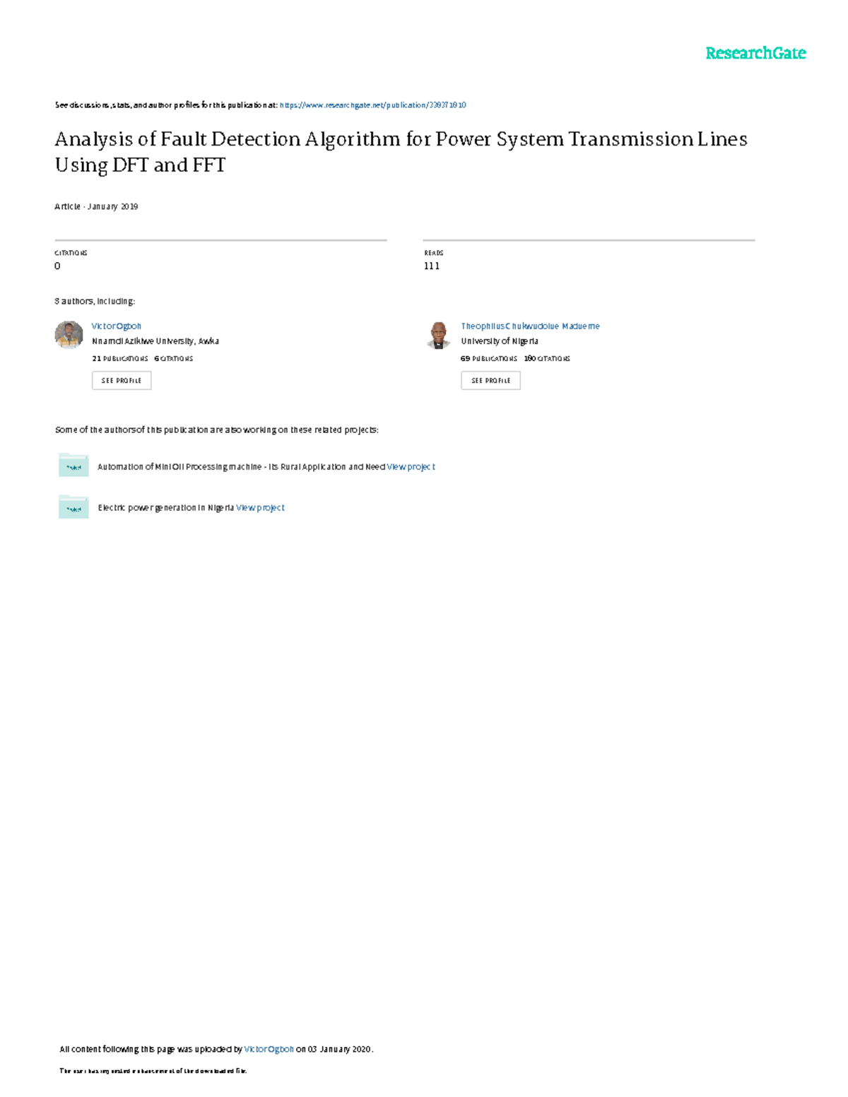 Analysis of a transmition line using FFT - Electrical - Studocu