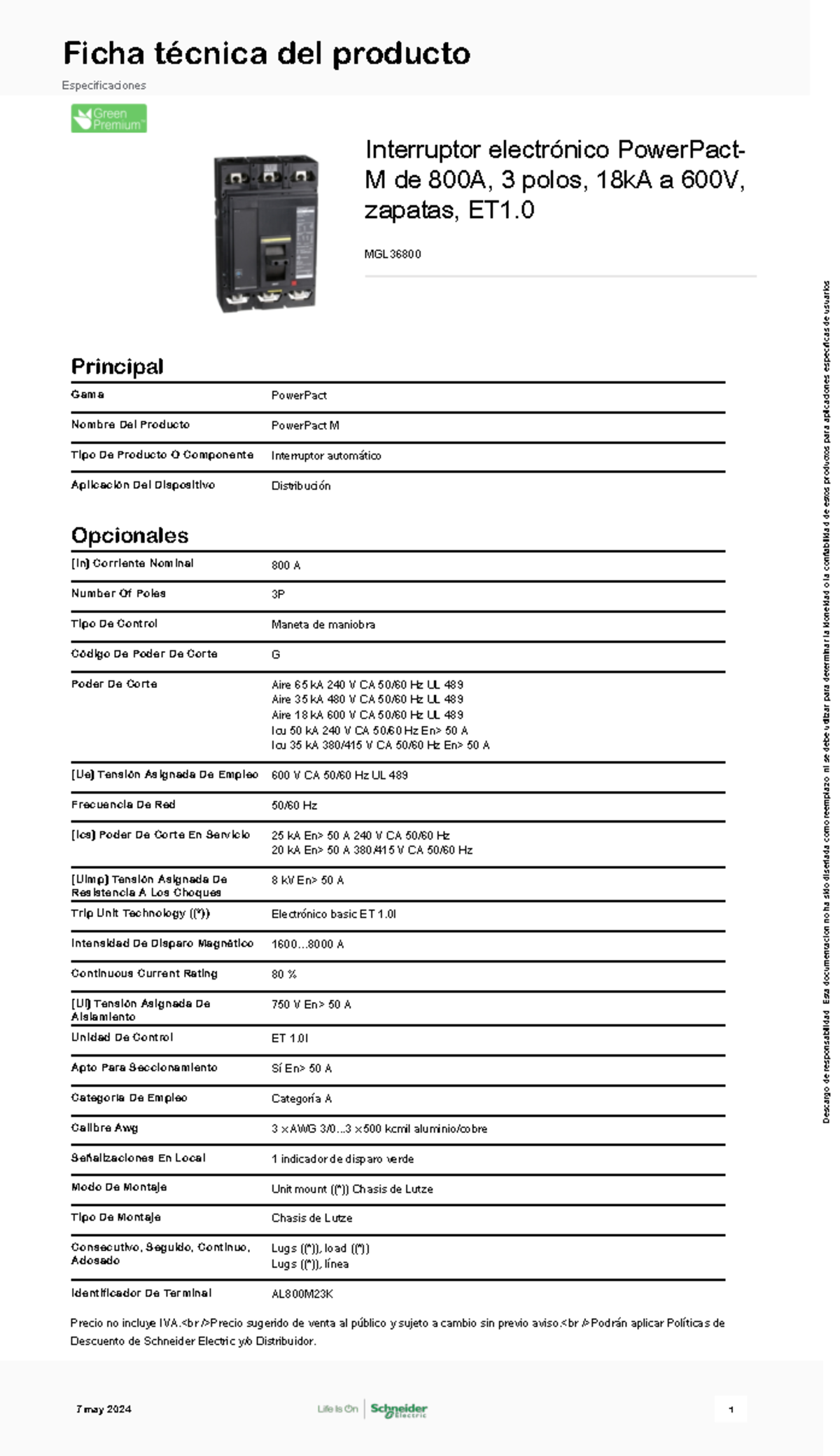 Schneider Electric Interruptores-en-caja-moldeada-Powerpact-marco-M ...