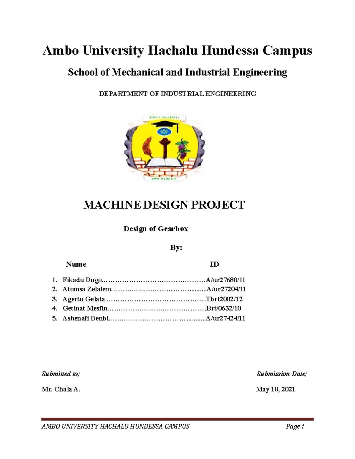 Final gear - Operation Research In AB - Studocu