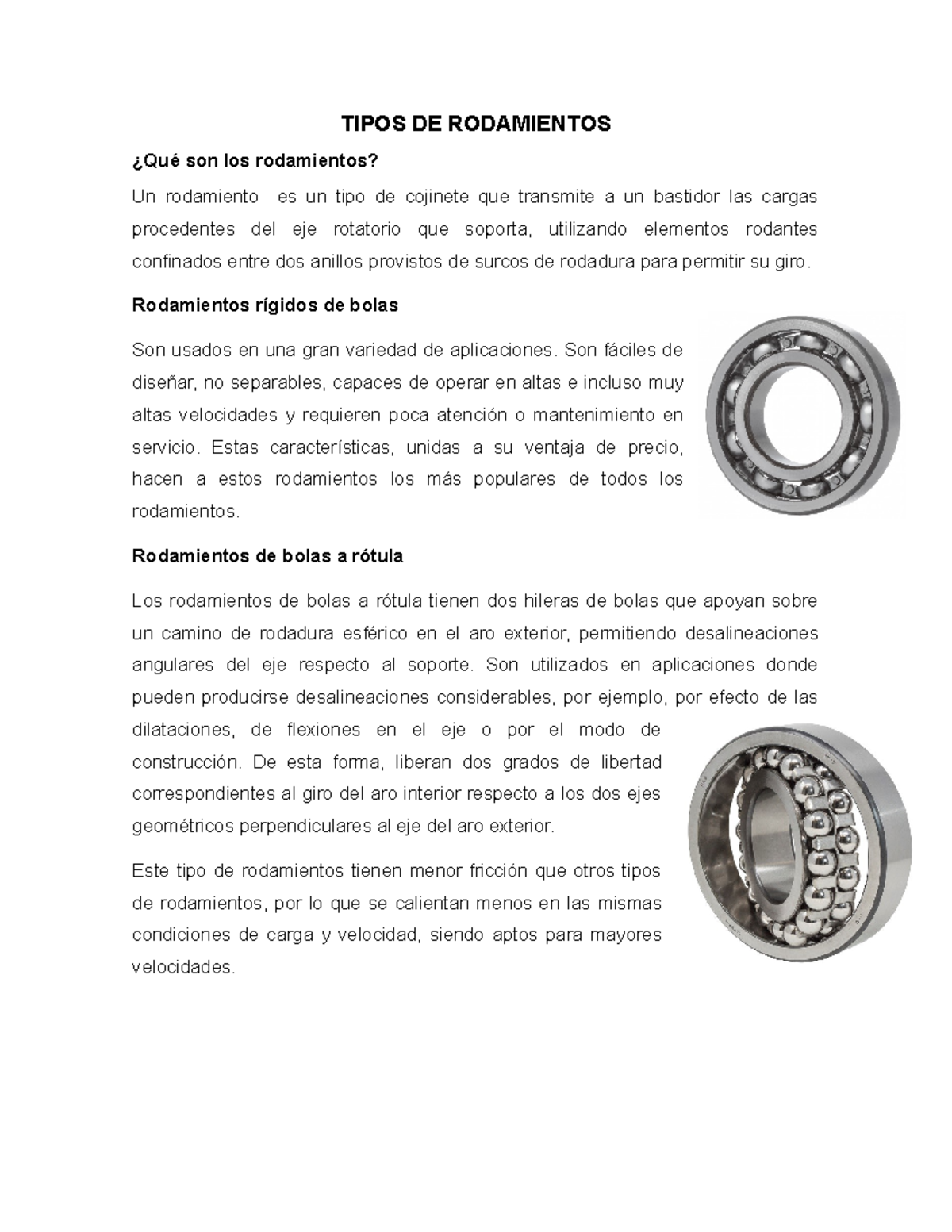 Tipos DE Rodamientos - TIPOS DE RODAMIENTOS ¿Qué son los rodamientos? Un rodamiento es un tipo ...
