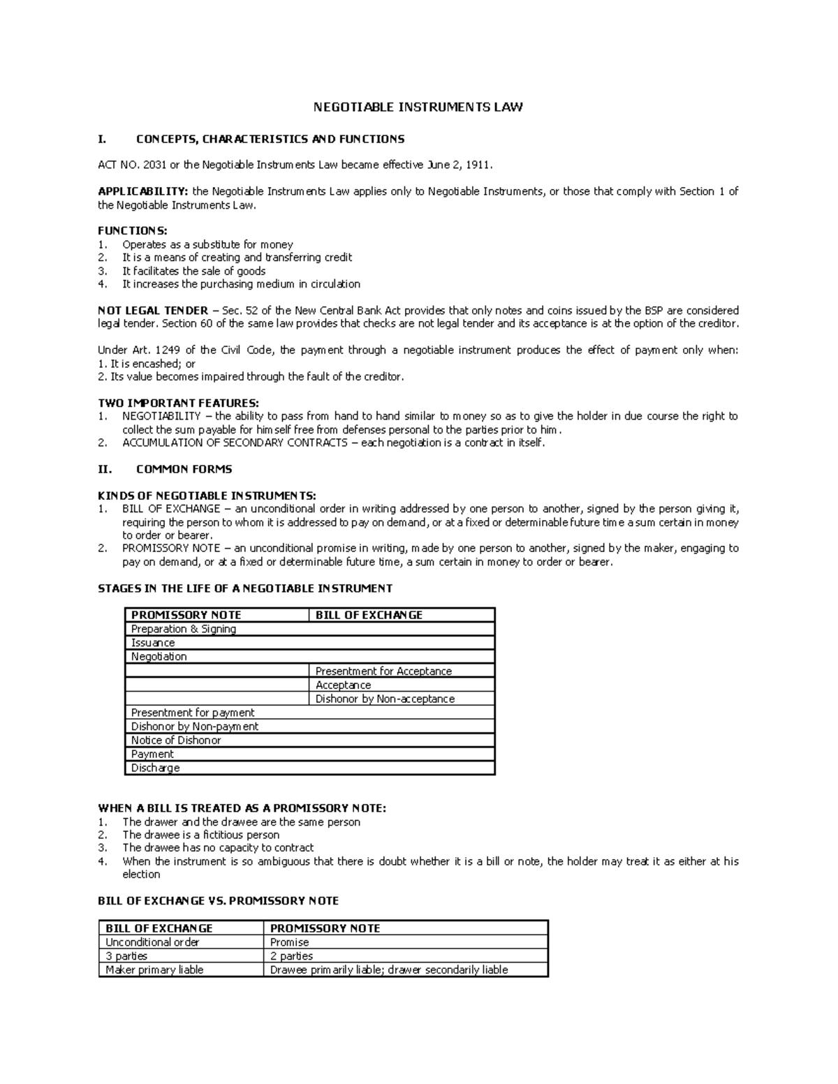 9. Negotiable Instruments LAW AND ANTI- Bouncing Checks LAW AND Estafa ...