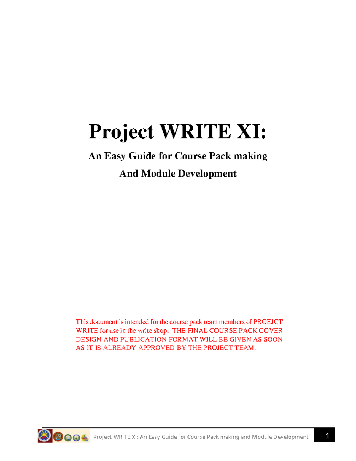 Project- Write-Course-Pack-Template for the writers - Project WRITE XI ...