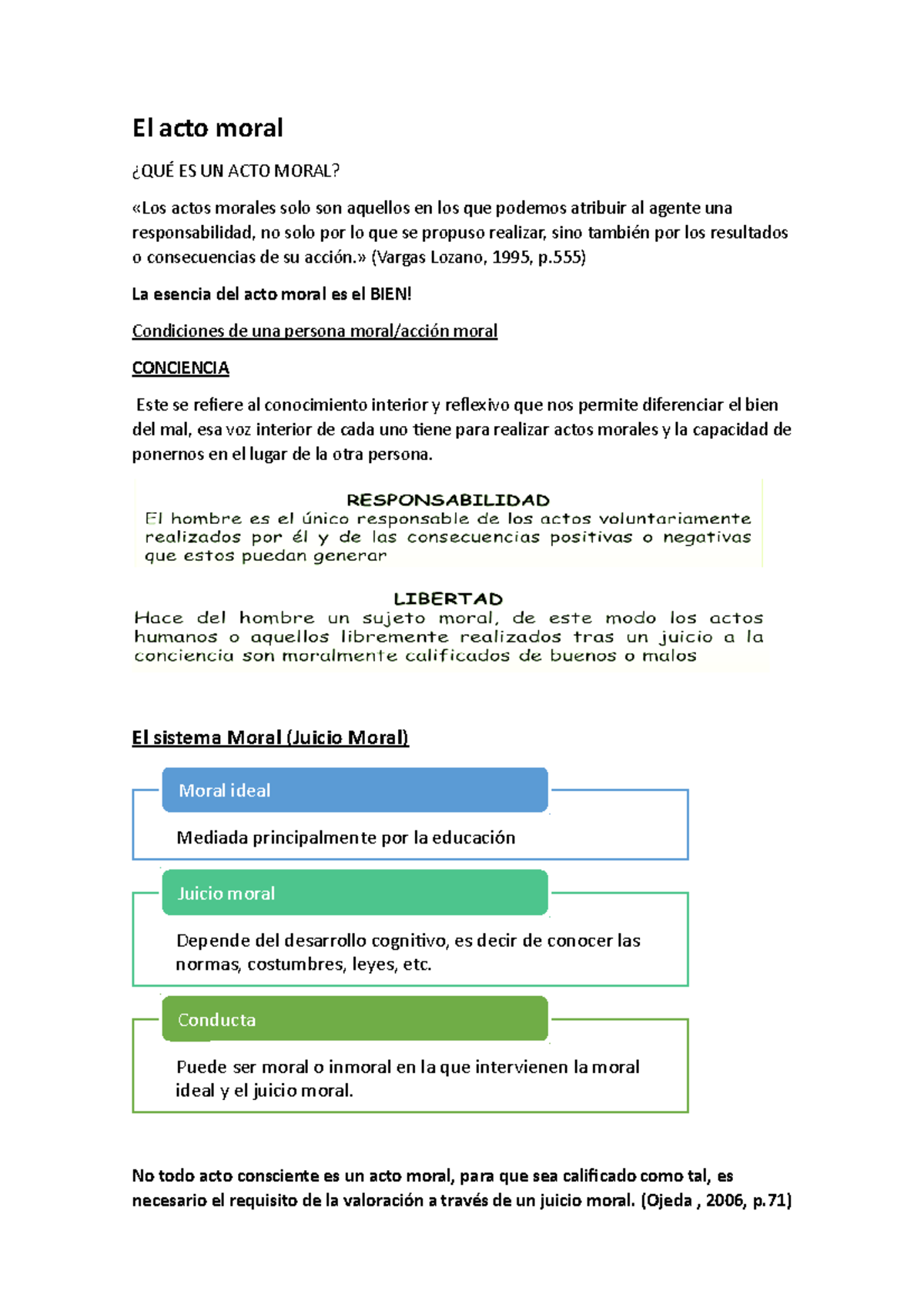 El acto moral - El acto moral ¿QUÉ ES UN ACTO MORAL? «Los actos morales solo son aquellos en los ...