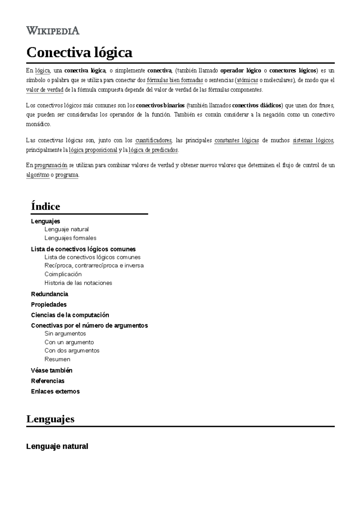 Conectivos lógicos - Conectiva lógica En lógica, una conectiva lógica ...