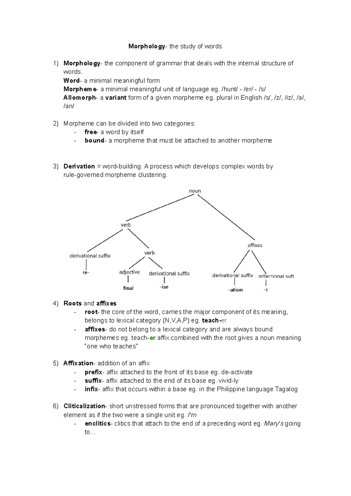 4-Morphology - Syntax- morphology - Morphology- the study of words ...
