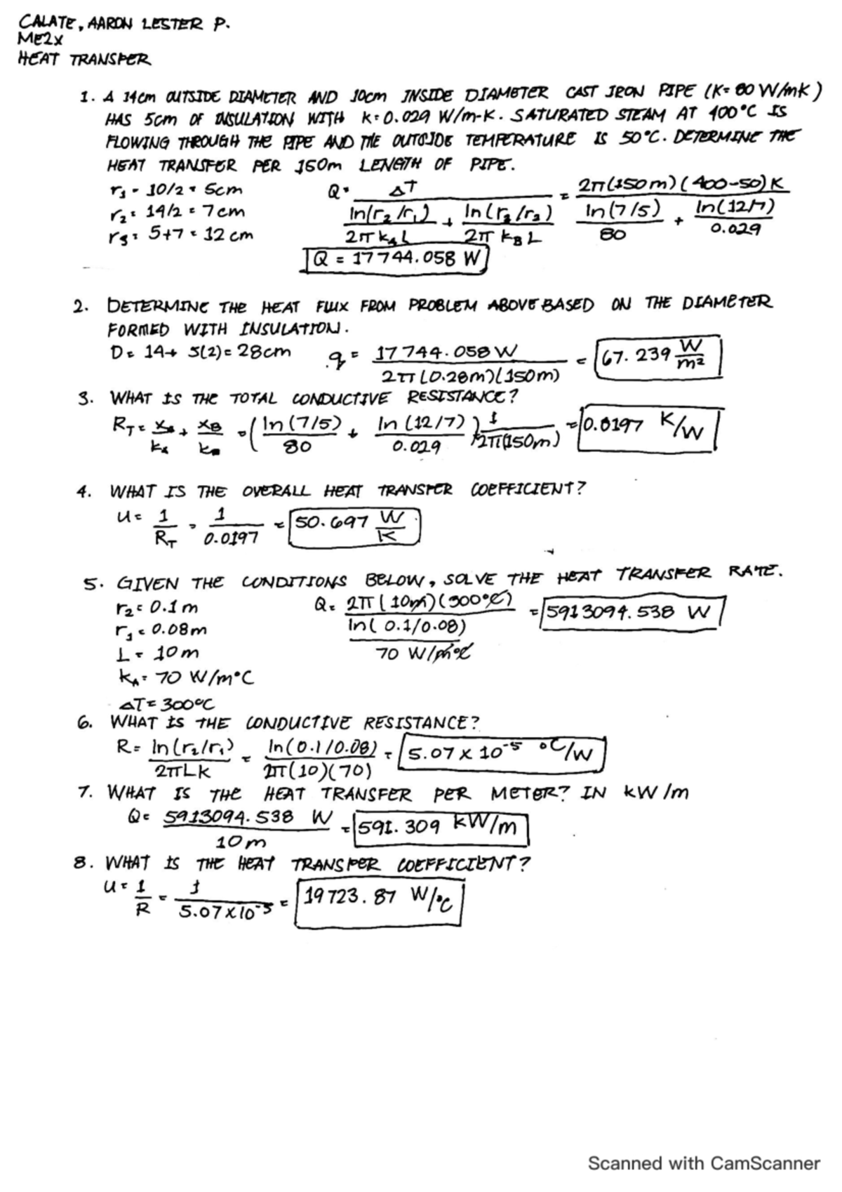 Heat Transfer FInals Lesson - CALATE, AARON LESTER P. ME2x HEAT ...