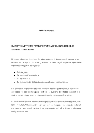 EL Auditor Predecesor Y Auditor Sucesor - Informe General EL AUDITOR ...