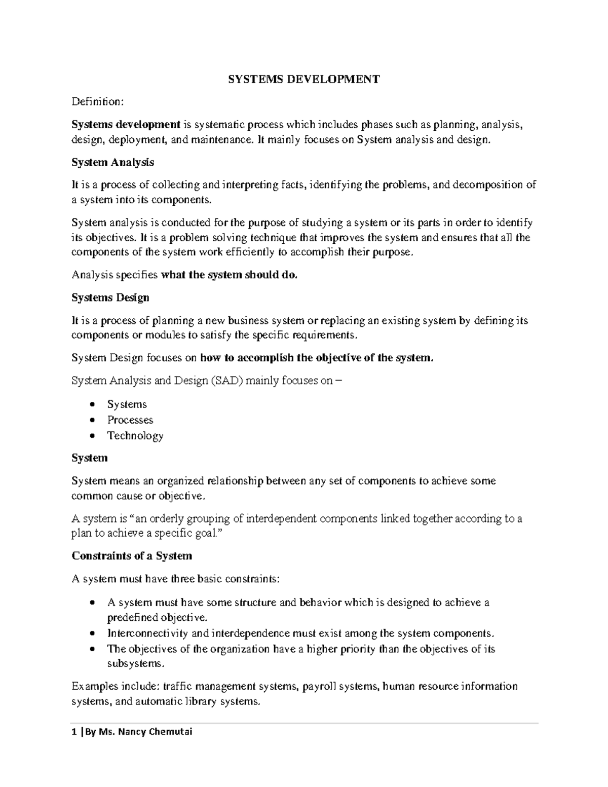 Systems Development - SYSTEMS DEVELOPMENT Definition: Systems ...