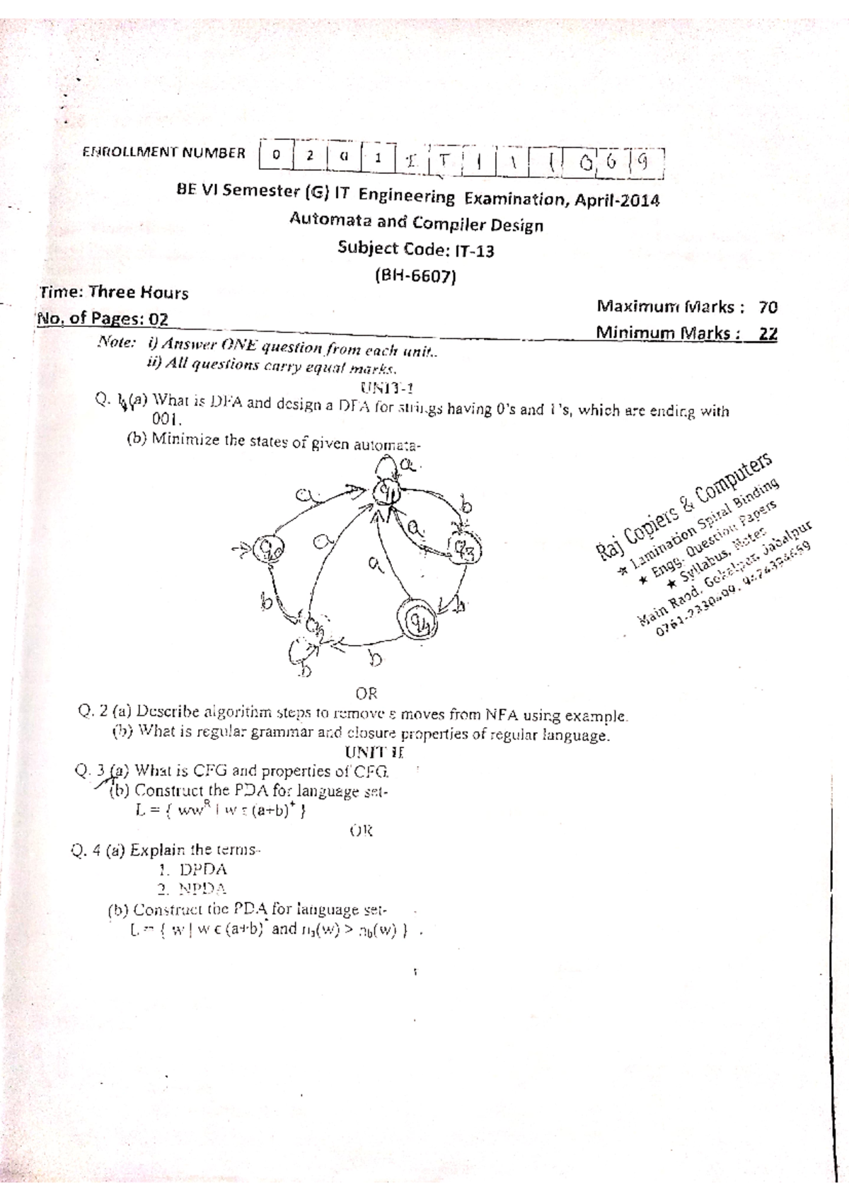 ACD PYQ - Bachelor of computer application - Studocu