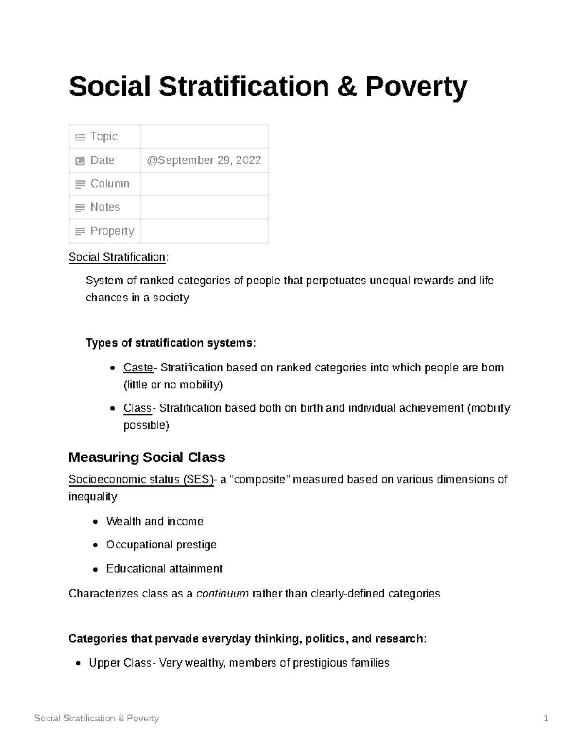 Social Stratification Poverty - Social Stratification & Poverty 1 ...