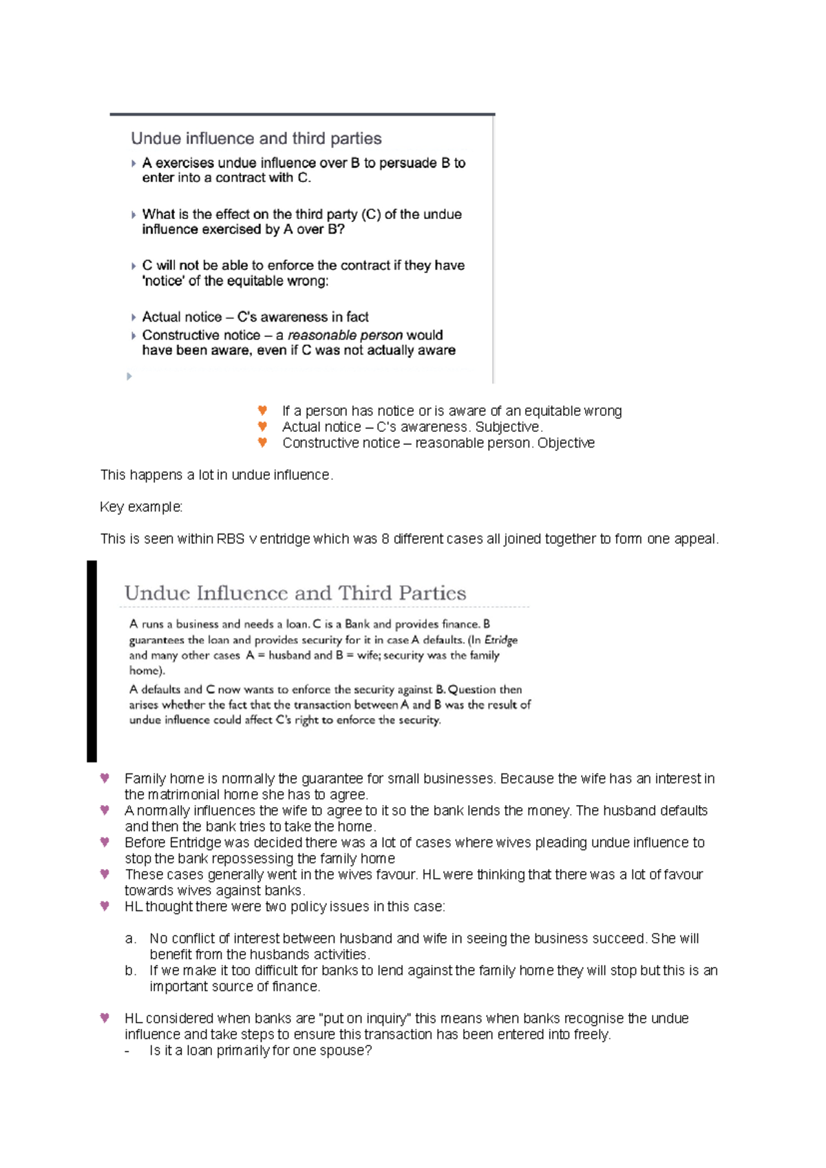LOC L16 & L17 Duress and undue influence- improper pressure in ...