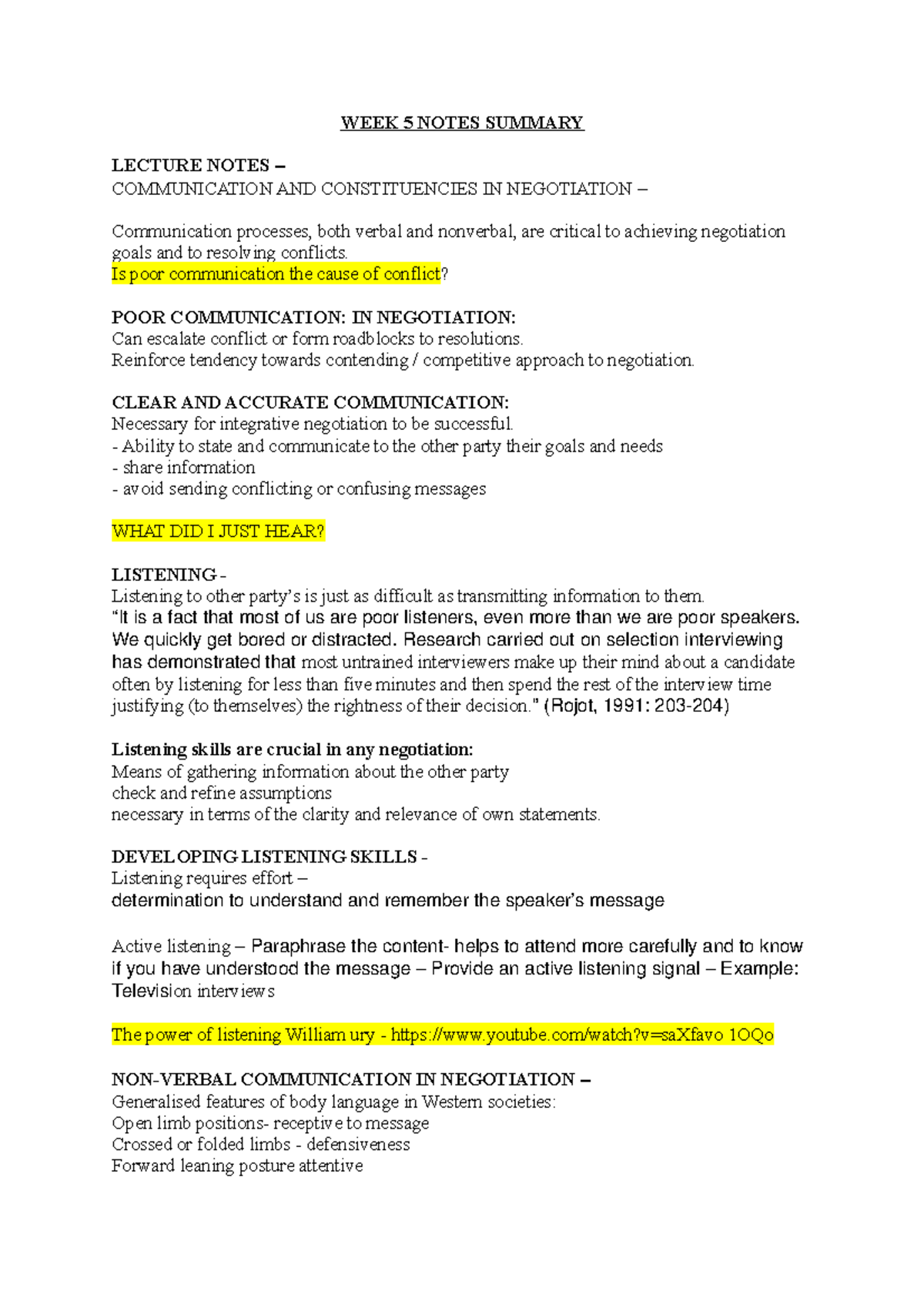 EMPL WEEK 5 Notes Summary - WEEK 5 NOTES SUMMARY LECTURE NOTES ...