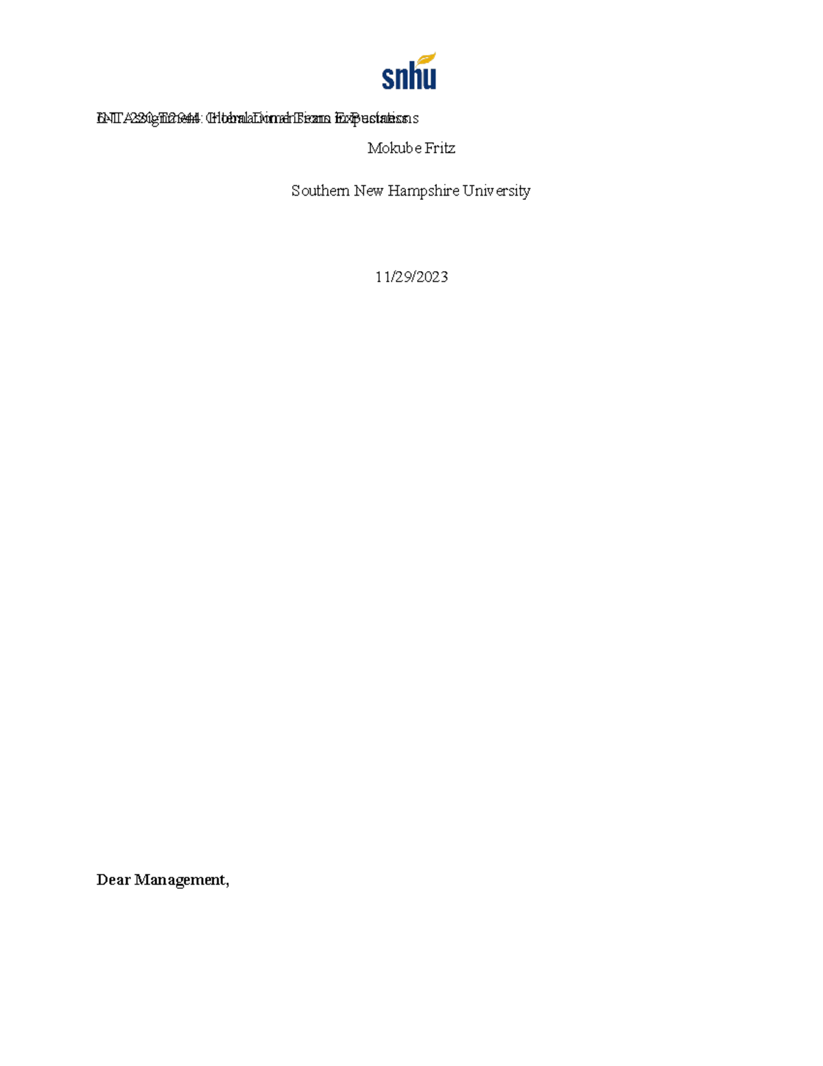 6-1 Assignment International Team Expectations - Mokube Fritz Southern ...