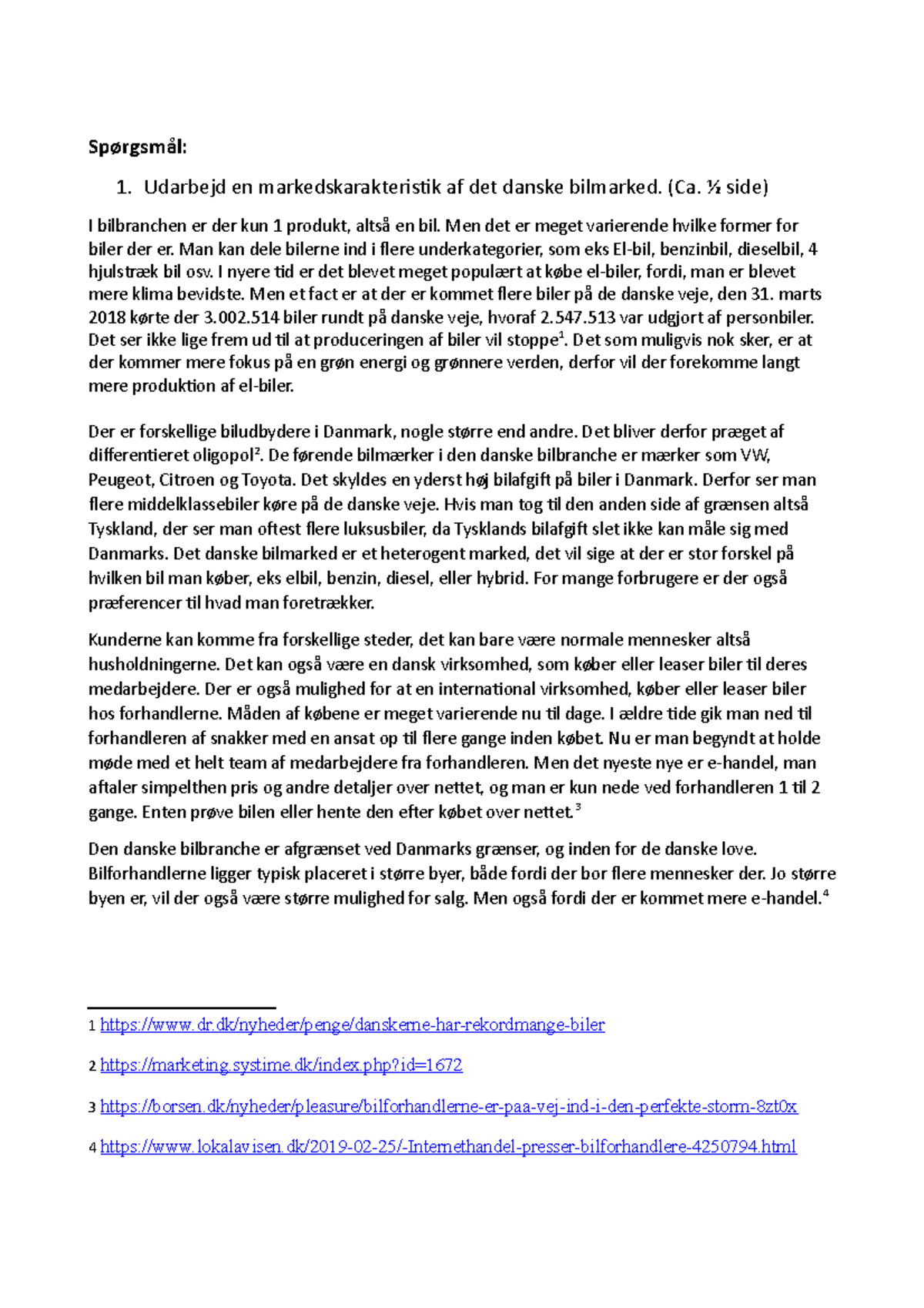 Bilbranchen markedsanalyse afsætning - Afsætning - Studocu