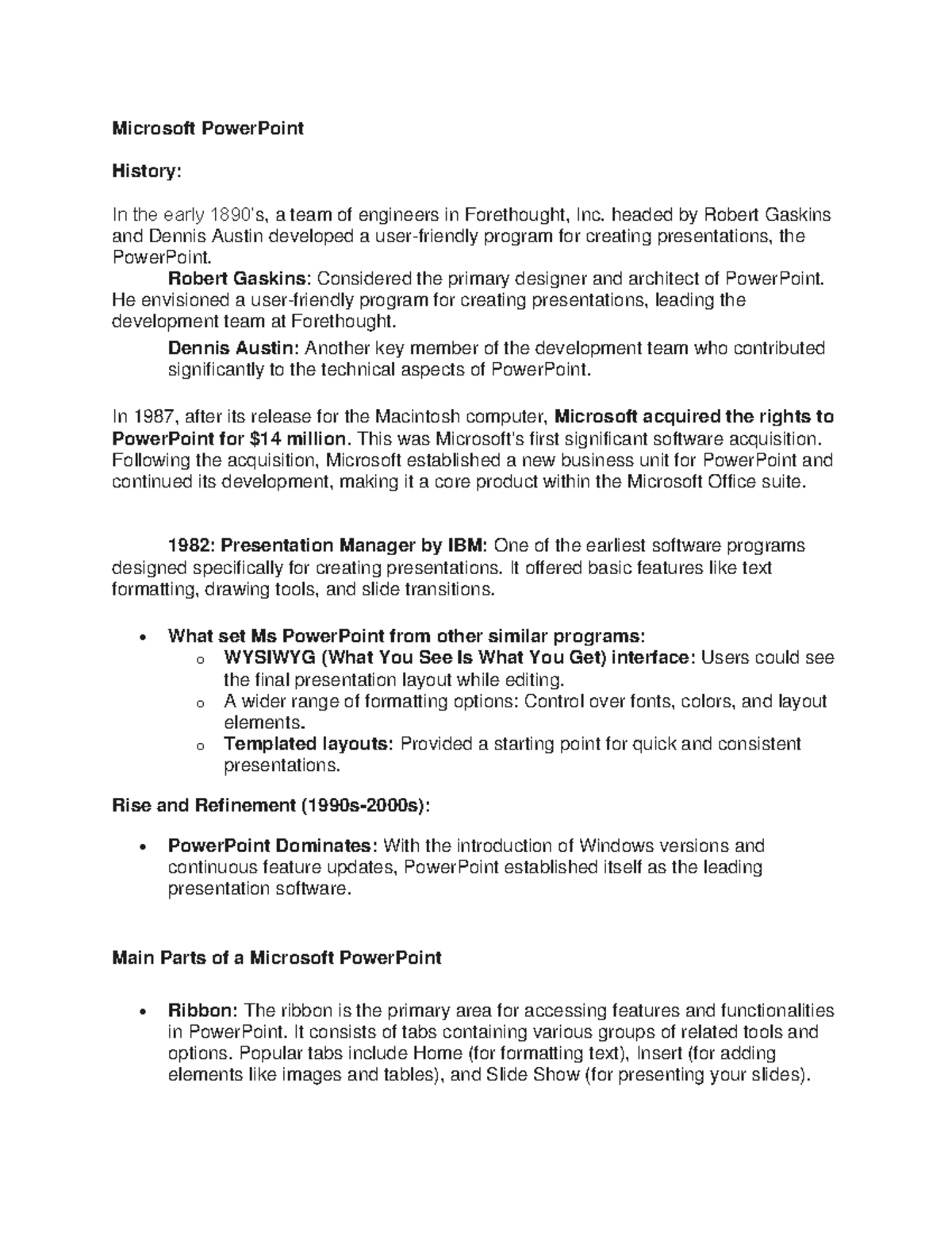 Powerpoint Environment - Microsoft PowerPoint History: In the early ...