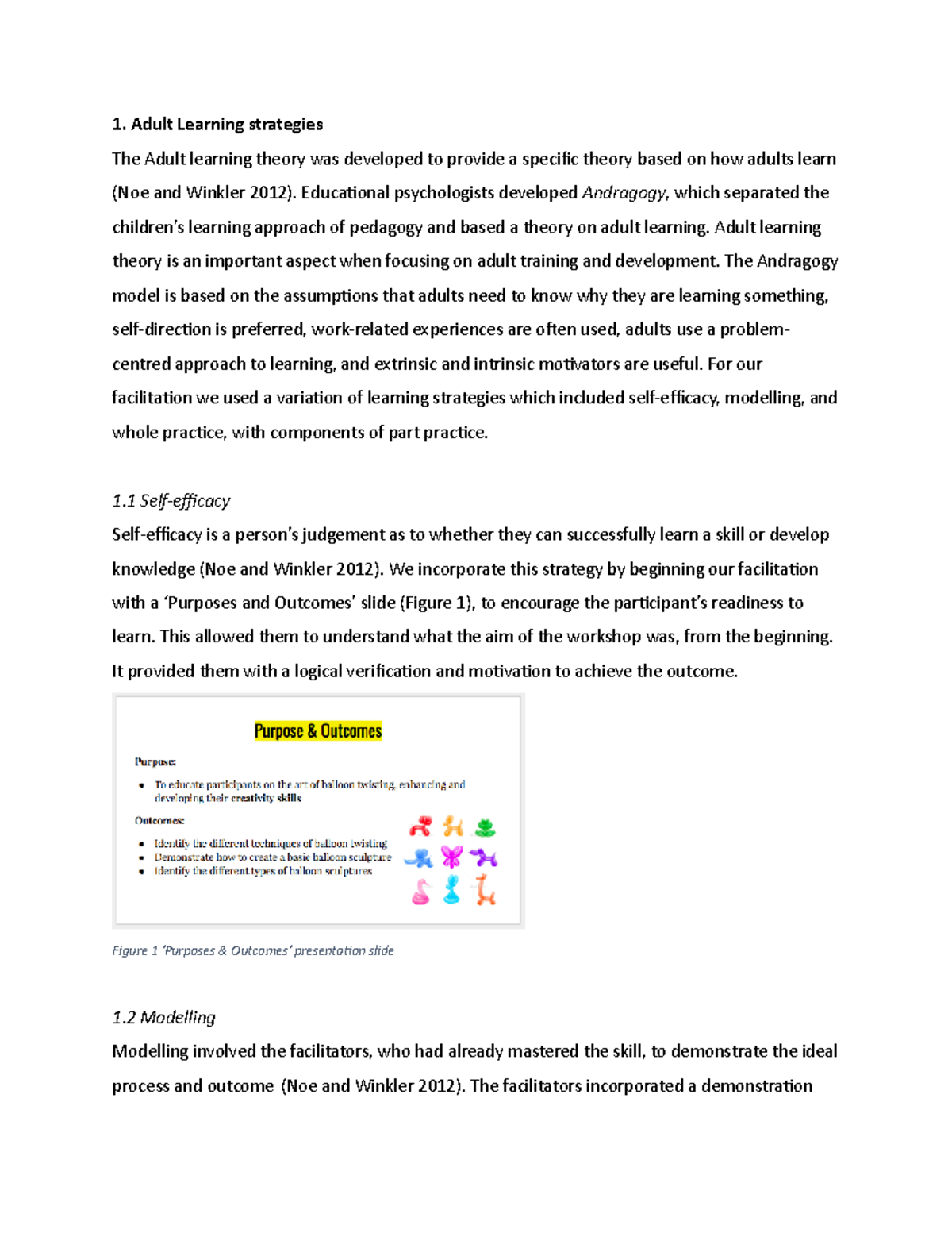 What adult learning strategies did you employ to engage your audience ...